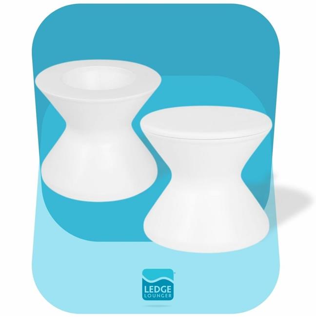 Ledge Lounger LLSGST22NLWH Signature Tall Ice Bin Side Table, White ...