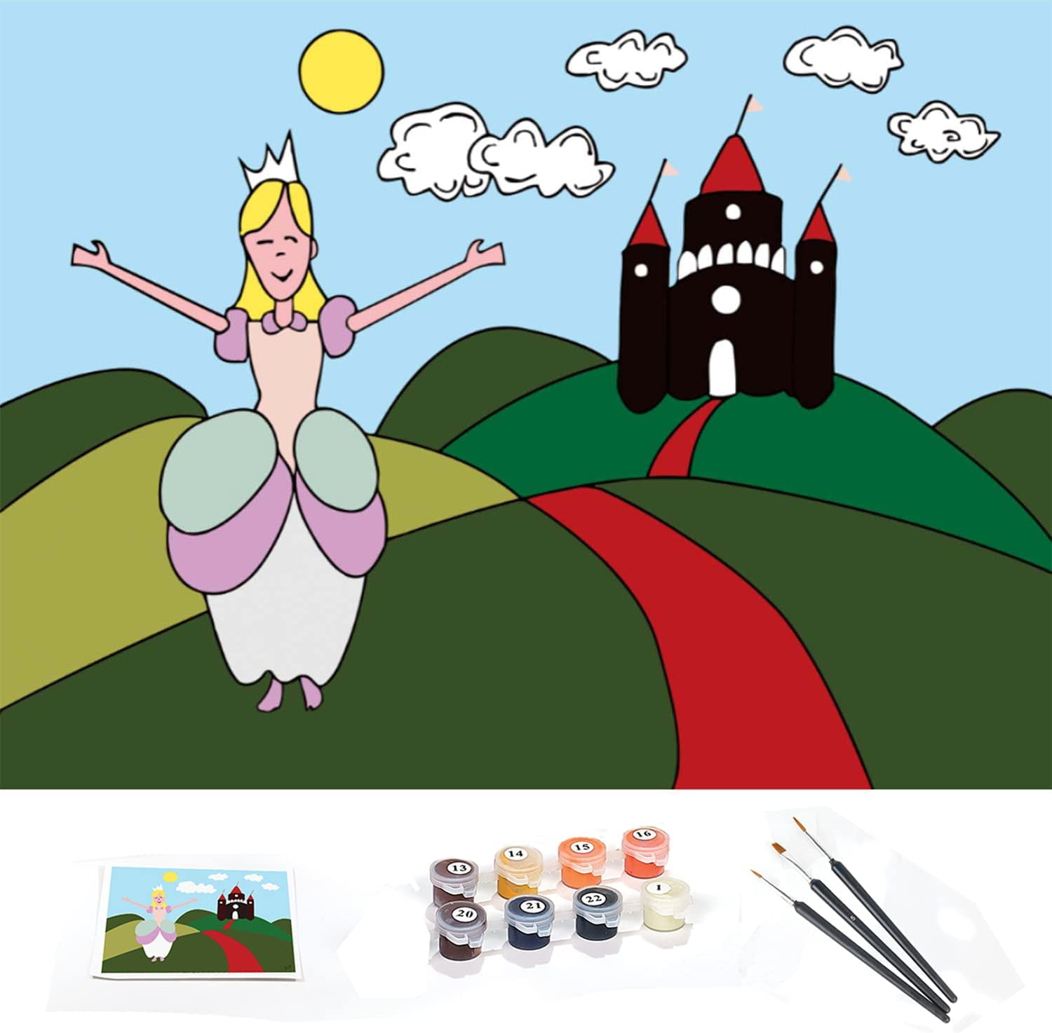 Ledgebay Beginners Paint by Number Kit - PBN Art Set with Wood Handle ...