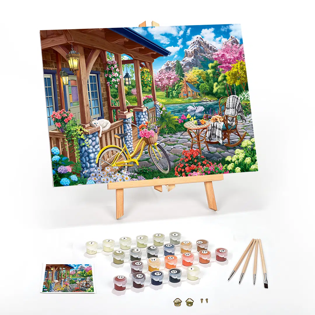 Ledgebay Easy Beginners Paint by Number Kit: Pre-Framed Canvas with ...