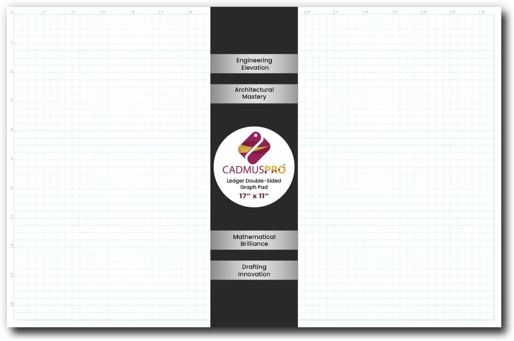 Ledger 17"x11" Large Premium Graph Pad, ¼” Quad-Ruled Grid, 21-Gram ...