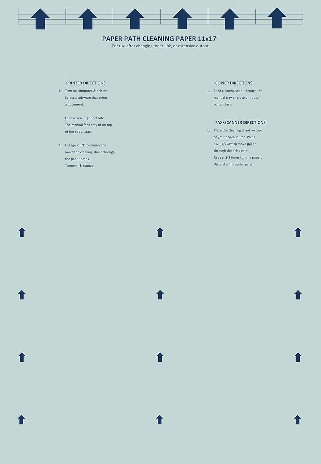 Ledger/Tabloid Size Laser & Inkjet Printer Cleaning Sheet (11 x 17 ...