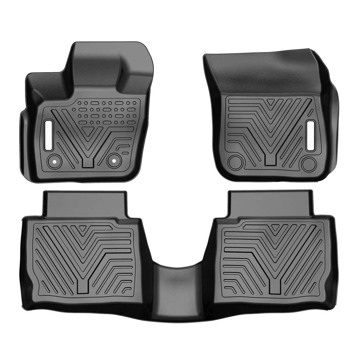 Ledkingdomus All Weather Floor Mats Liners for 2017 2020 Ford Fusion Lincoln MKZ Black TPE Floor Mats 3 Set