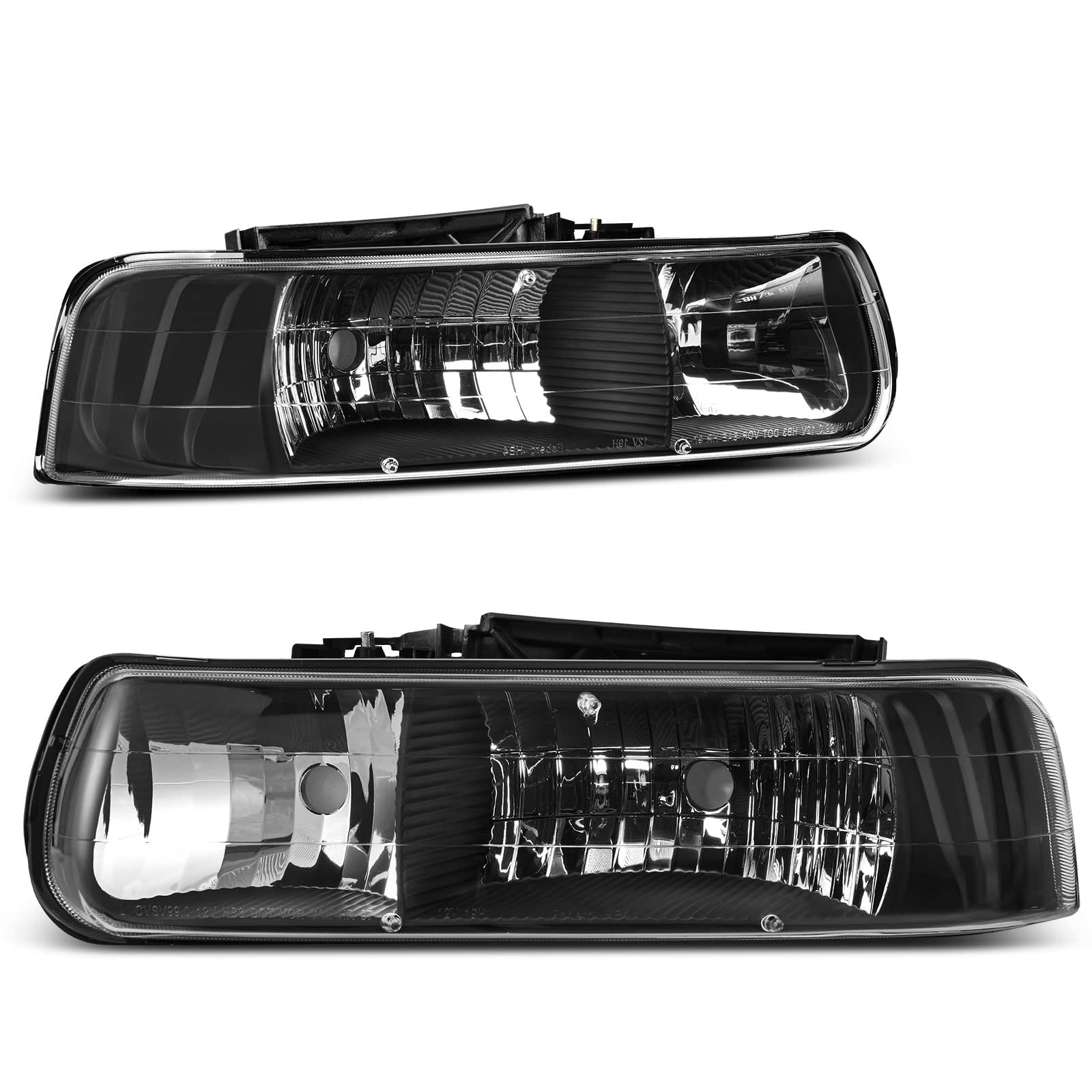 RVNI Black Headlights For 1999-2002 Chevy Silverado 1500 2500 00-06 ...