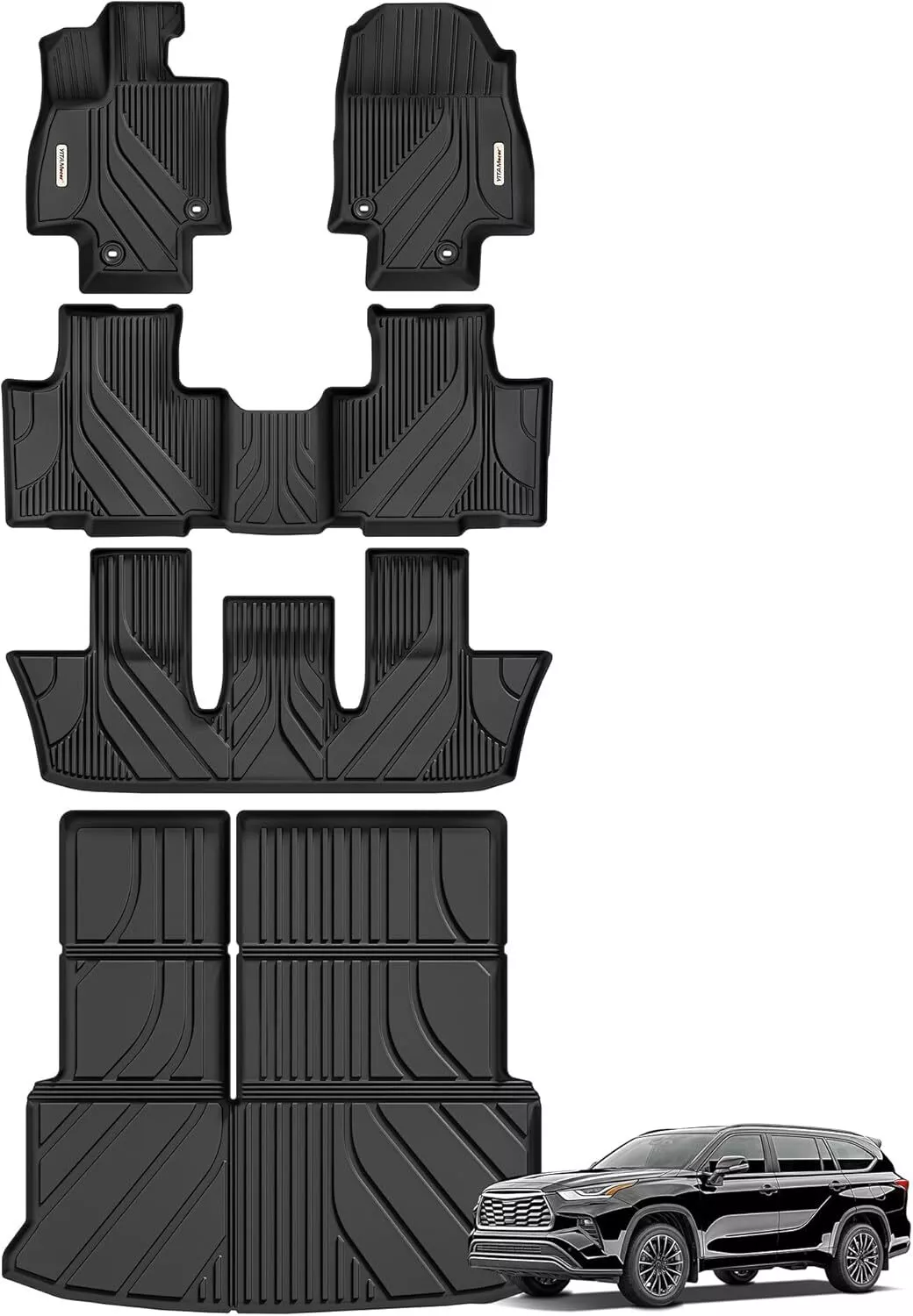 RVNI Floor Mats for Toyota Grand Highlander 2024 2025 7 Seats with Subwoofer Include Hybrid 3 ...