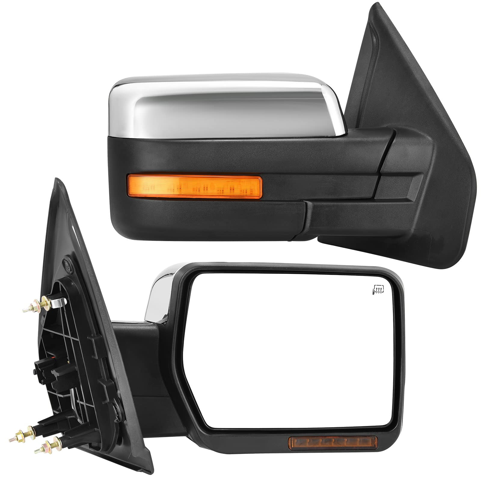 Ledkingdomus For 04-14 Ford F150 F-150 Pair Power Heated Tow Mirrors ...