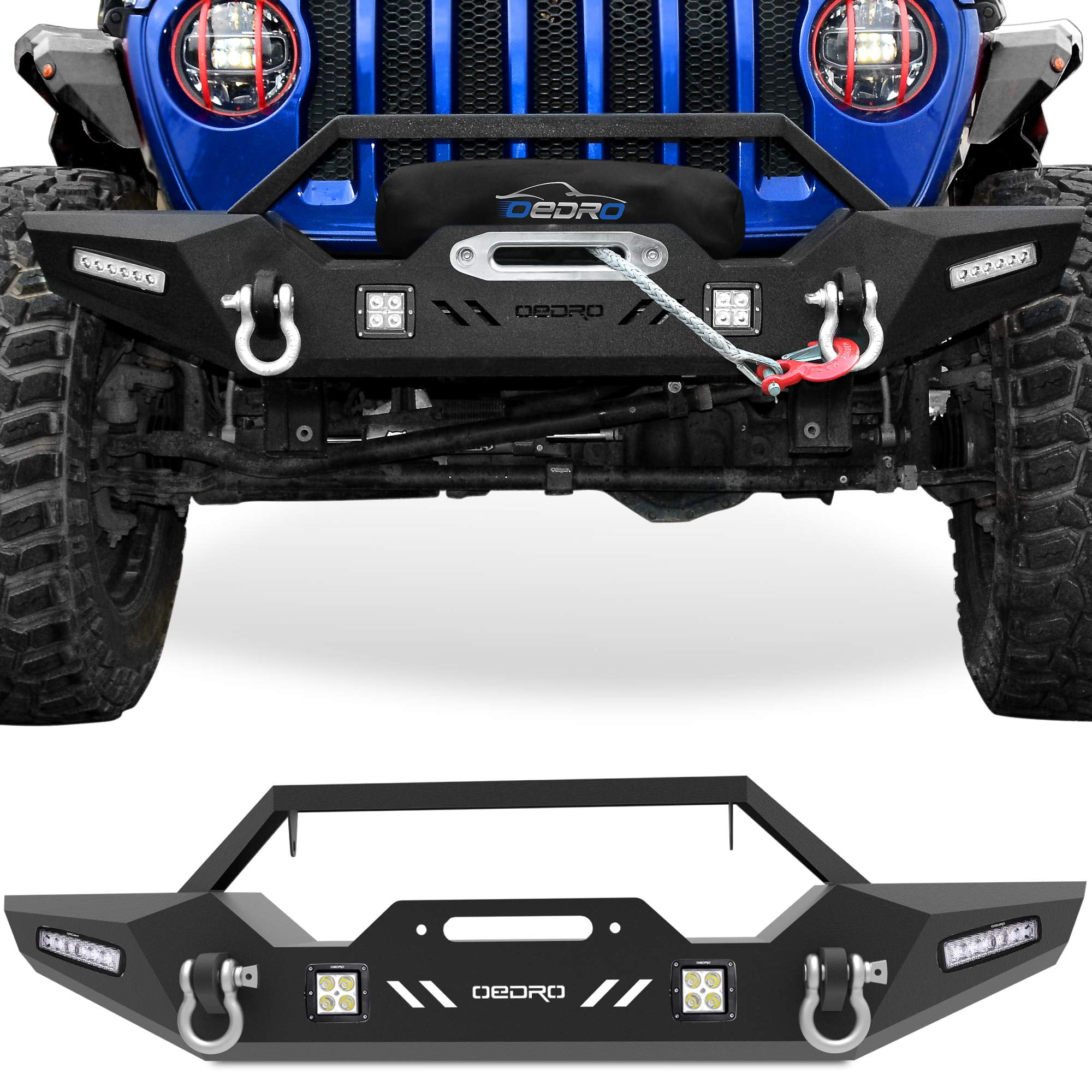 Ledkingdomus Front Bumper for 2018-2024 Jeep Wrangler JL JLU with LED ...