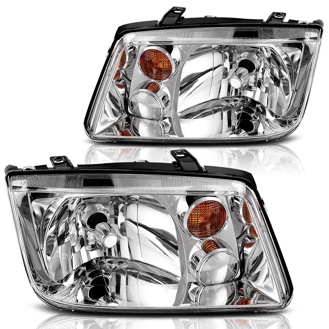 Ledkingdomus Headlight Assembly for 2002-2005 Jetta - Chrome Housing ...