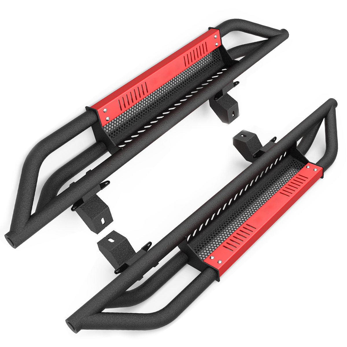 2007-2016 Jeep Wrangler 2-Door Rock Rail 3 Tube Side Steps Black ...