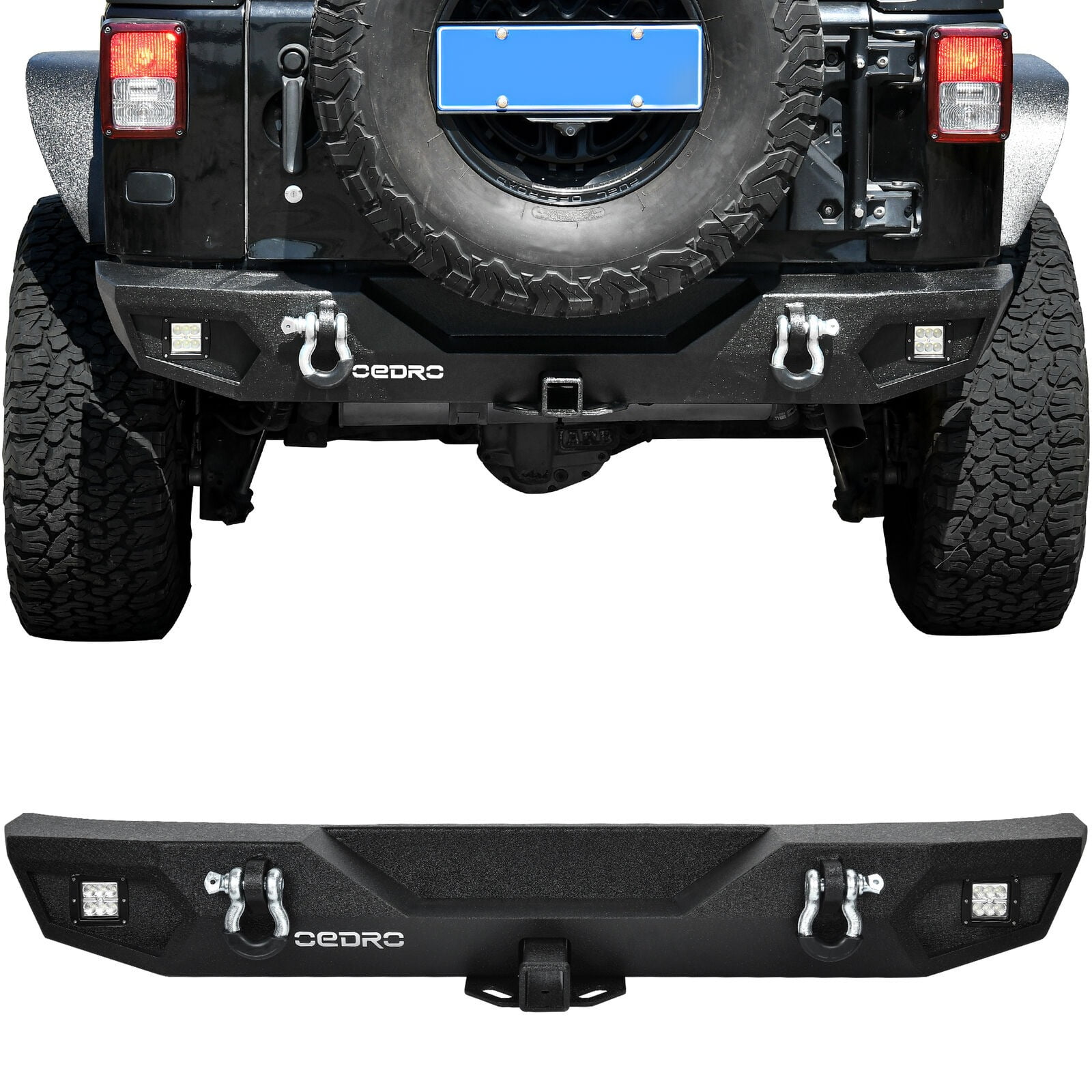 Ledkingdomus Rear Bumper for 2007-2018 Jeep Wrangler JK Unlimited with ...