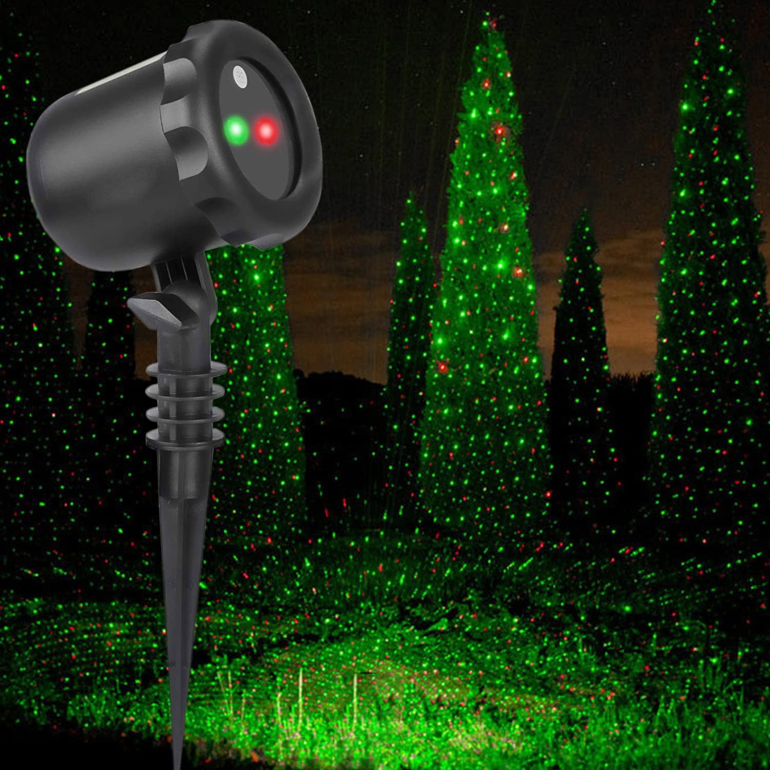 Ledmall Moving Firefly Red and Green Remote Control Laser Christmas ...