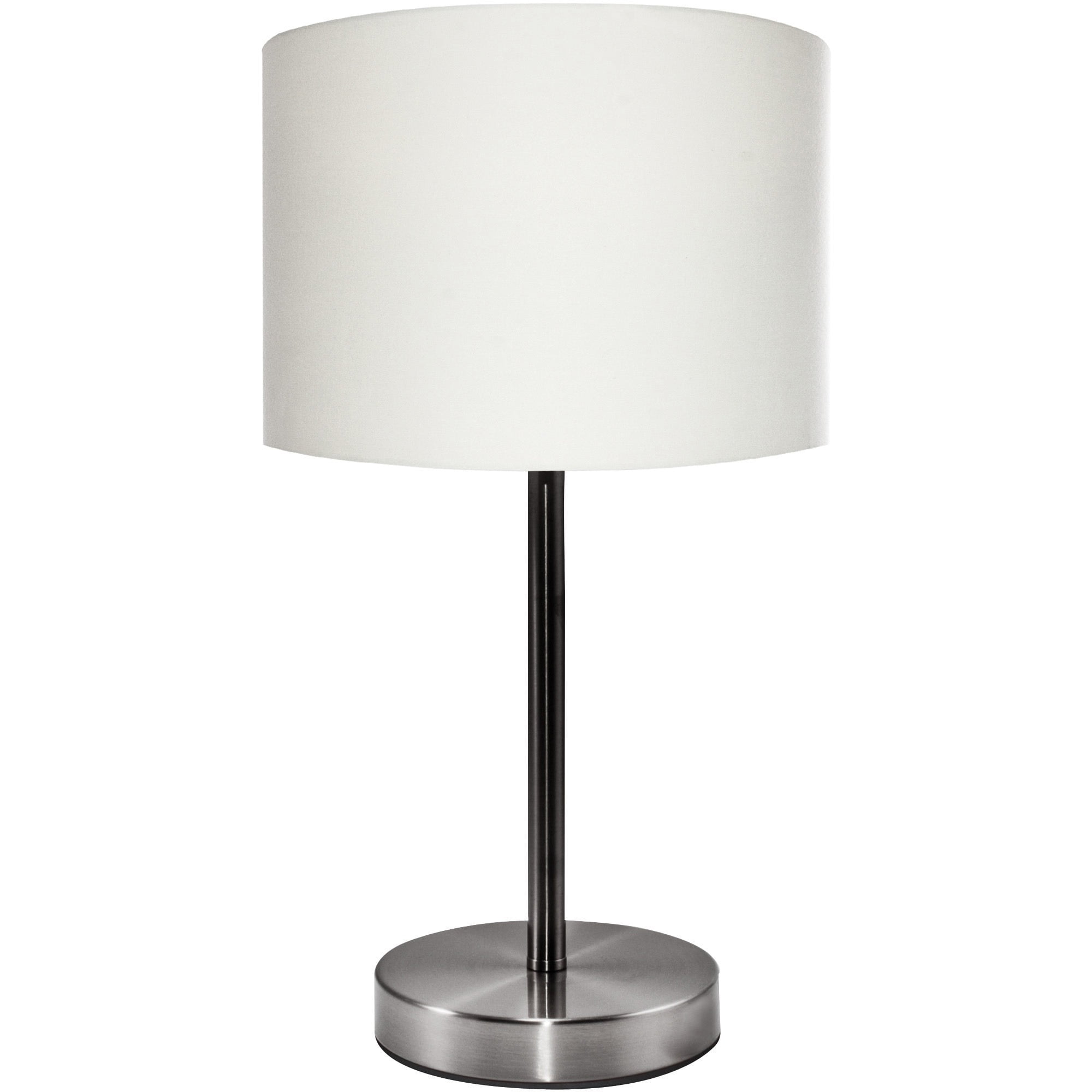 Ledu, LEDL9140, Linen Shade Slim Line Table Lamp, 1 Each, Silver,White ...