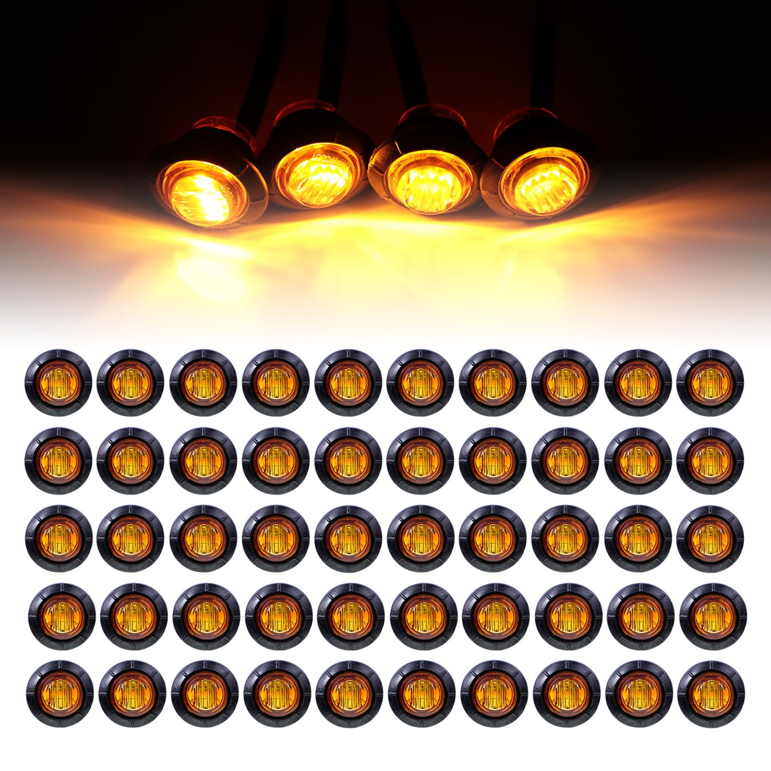 Ledvillage 50 Pcs 3/4 OIF8 Inch Round Amber Light Mini Bullet Clearance ...