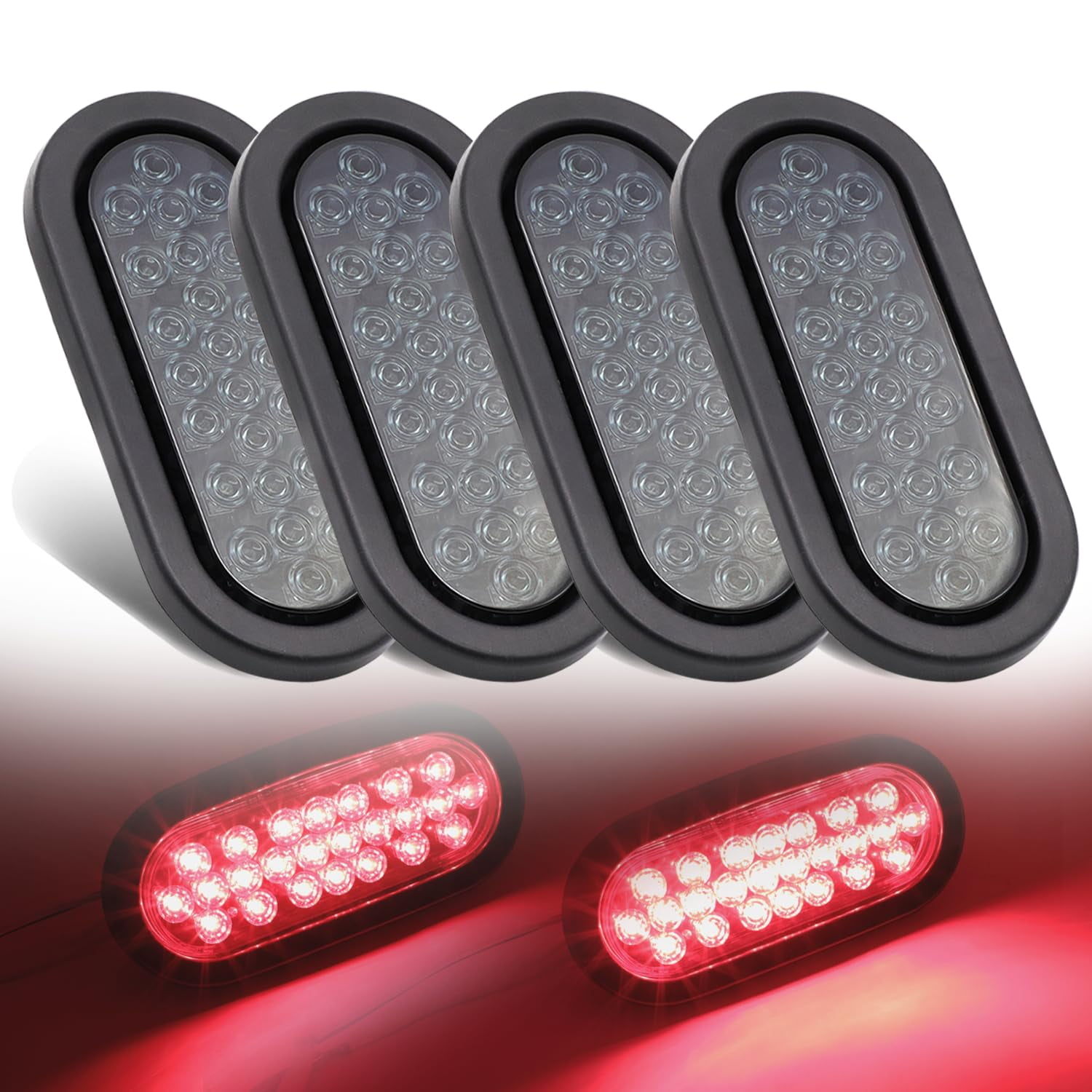 Ledvillage 6 Inch Oval SSF20 Smoked Lens Red LED Kit with Plug ...