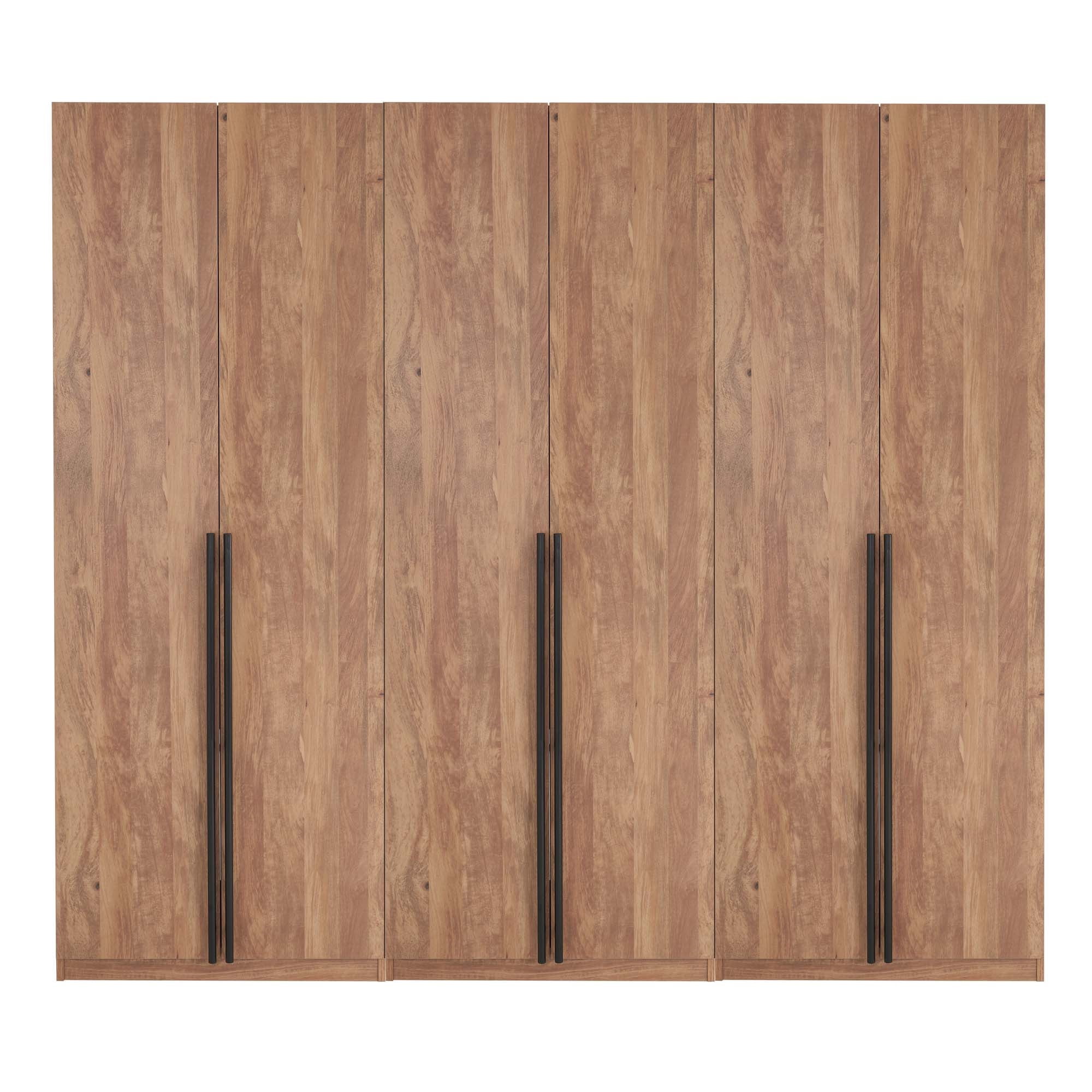 Lee 3-Piece Module Wardrobe Closet from Engineered Wood in Golden Brown ...