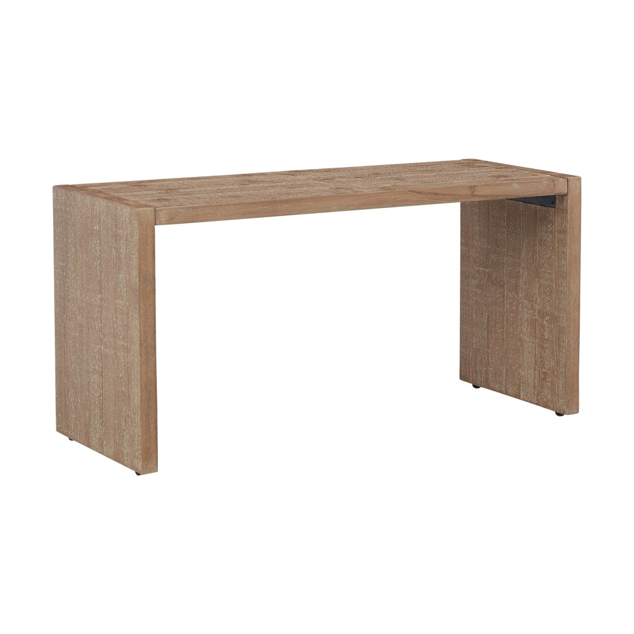 Lee 47 Inch Over Ottoman Table, Distressed Brown Wood Frame, Caster ...