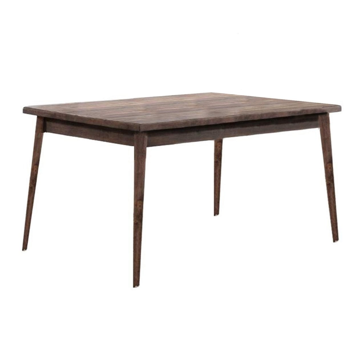 Lee 59 Inch Rectangular Dining Table Tapered Legs Modern Brown Grain ...