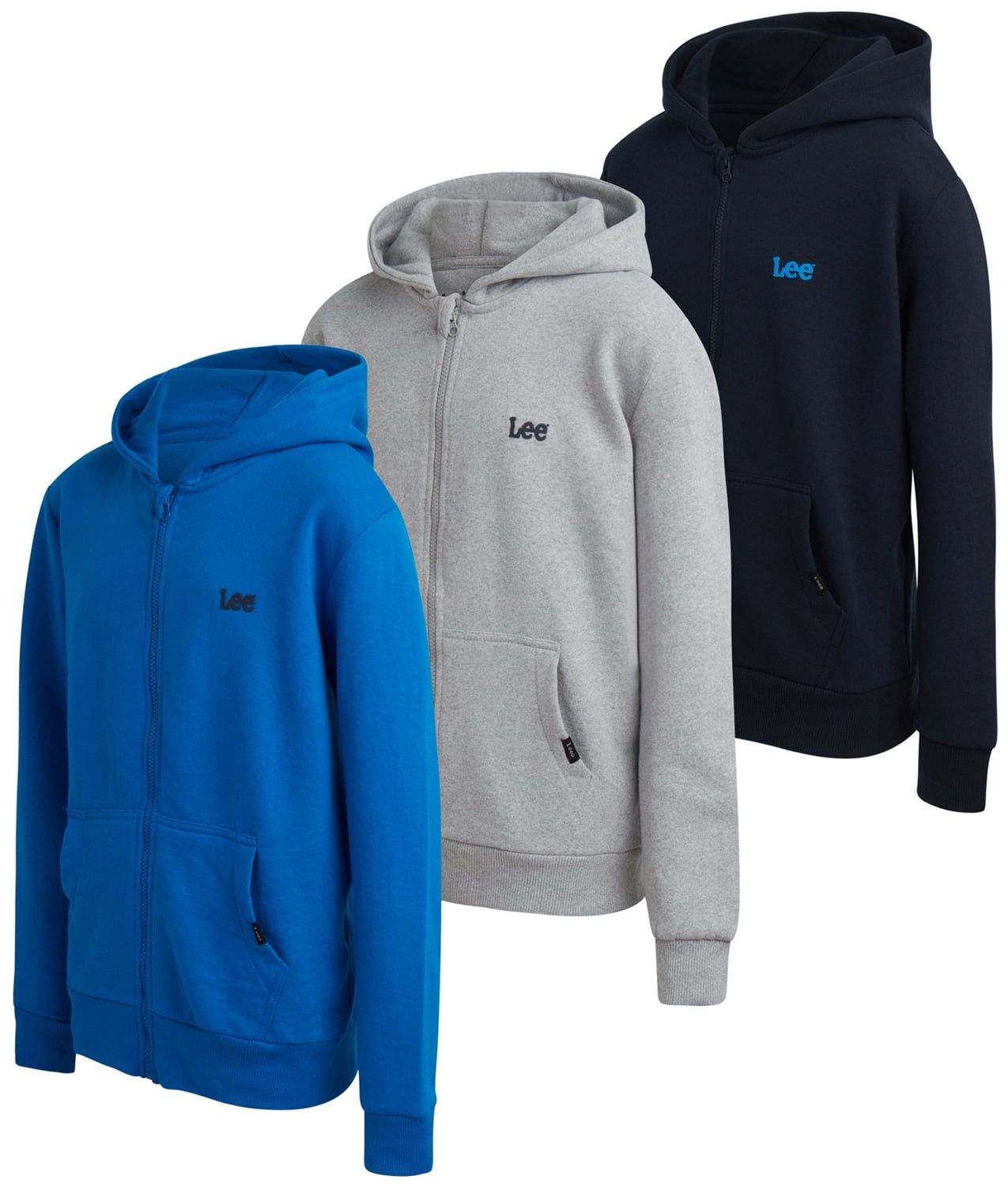 Lee Boys' Zip Up Hoodie - 3 Pack Soft Hooded Sweatshirt for Boys - Cozy ...