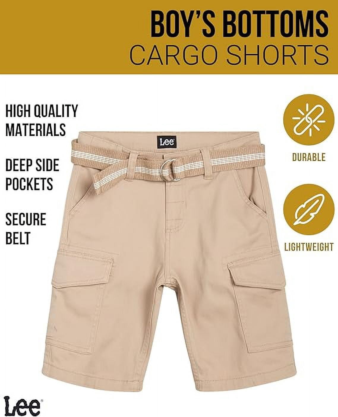 Lee Boys Premium Belted Twill Shorts, Sizes 4-18 and Husky - Walmart.com