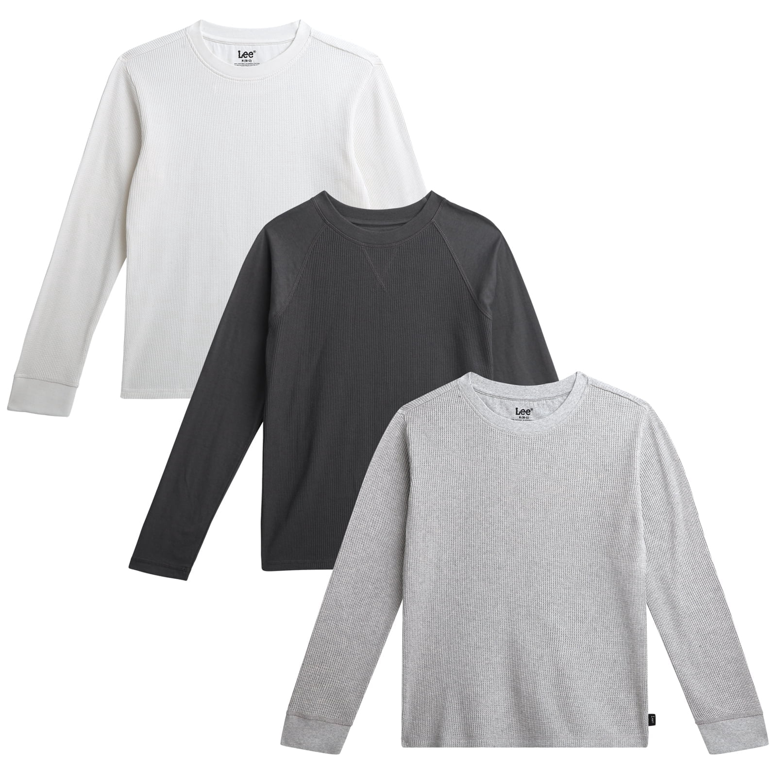 Lee Boys Thermal Shirt - 3 Pack Soft Cozy Raglan Thermal Top Long ...