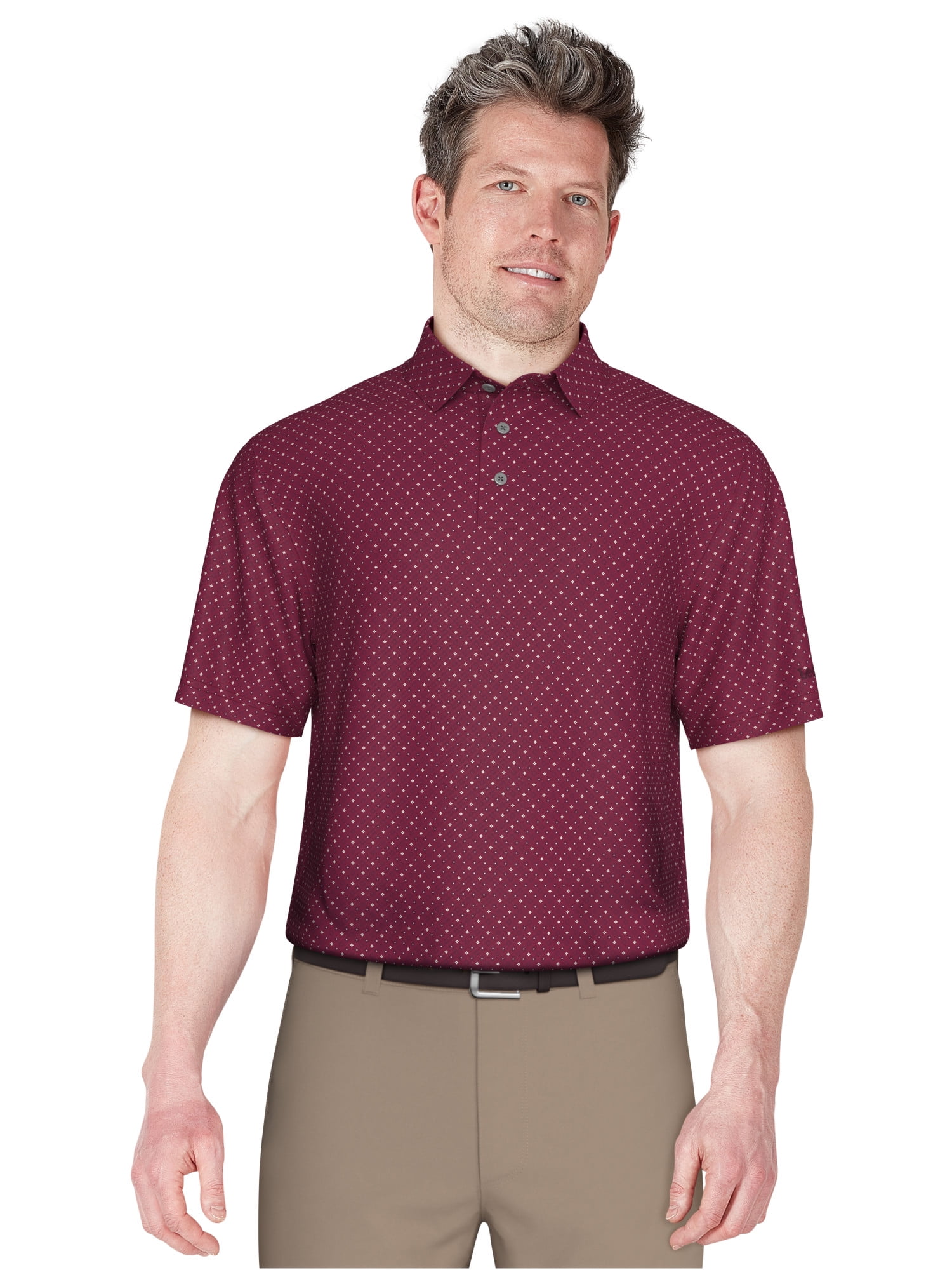 Lee Golf Men's and Big Men’s Sparkle Geo Print Short Sleeve Golf Polo ...