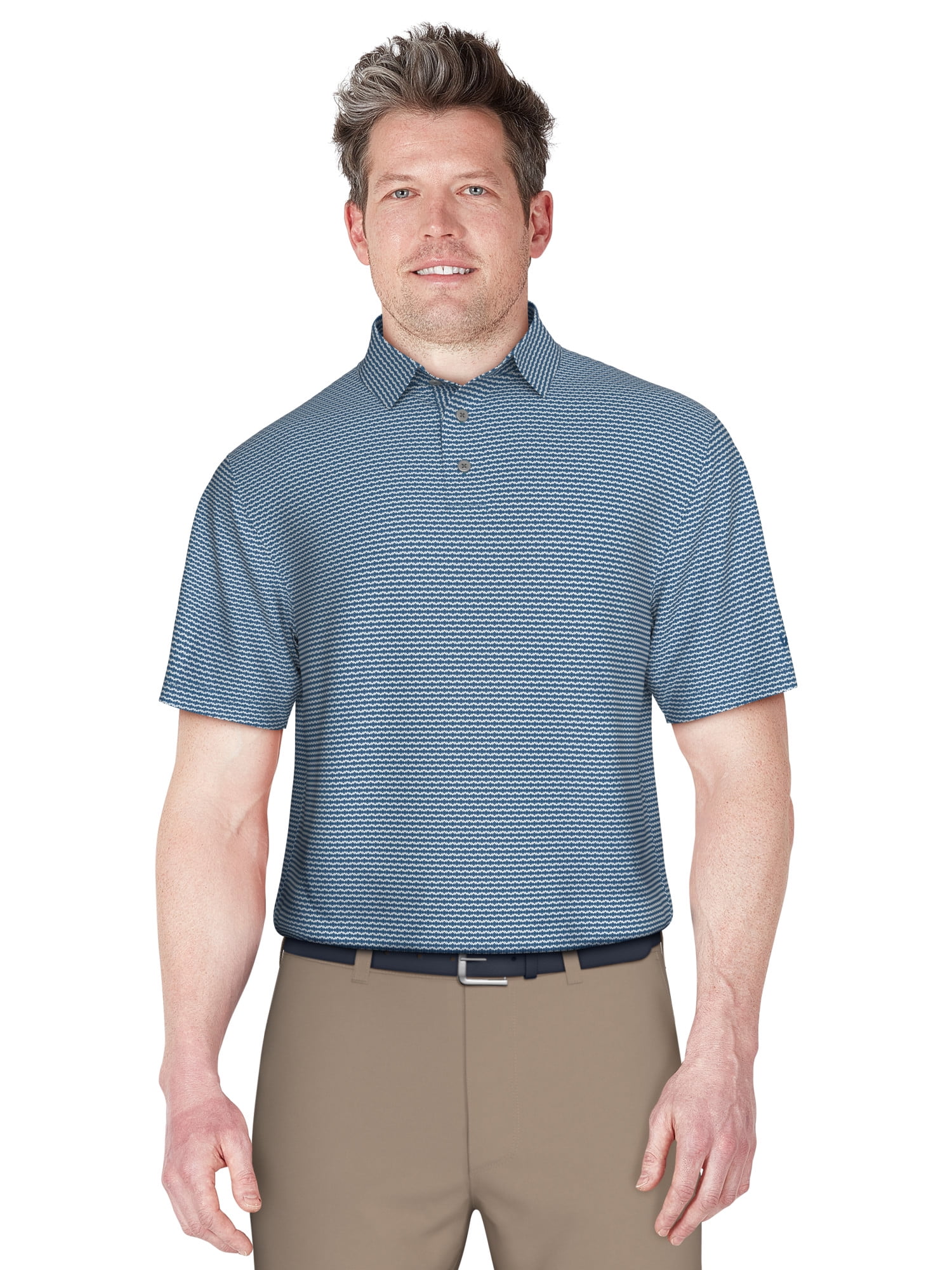 Lee Golf Men's and Big Mens Diamond Geo Print Short Sleeve Golf Polo ...