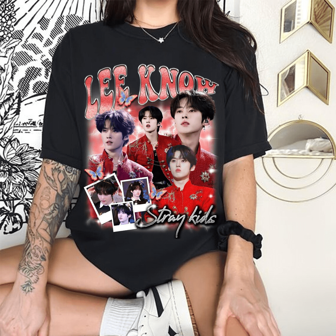 Lee Know Shirt Stray Kids dominATE Tour 2025 Tshirt ATE Album Graphic Fan Tee - Walmart.com