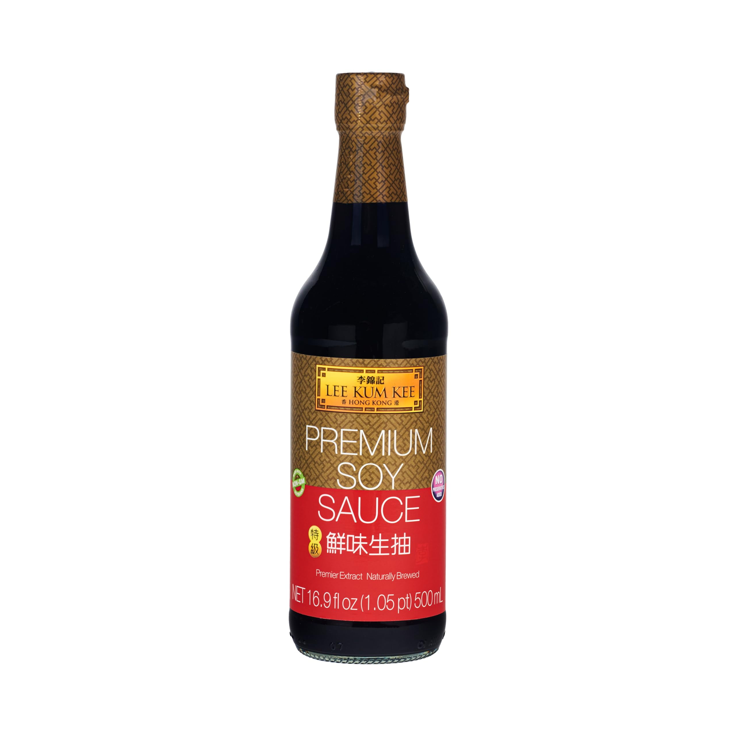 Lee Kum Kee Premuim WHF2 Soy Sauce (16.9 oz - 1 Pack), No Added Preservatives, Rich Umami Flavor ...