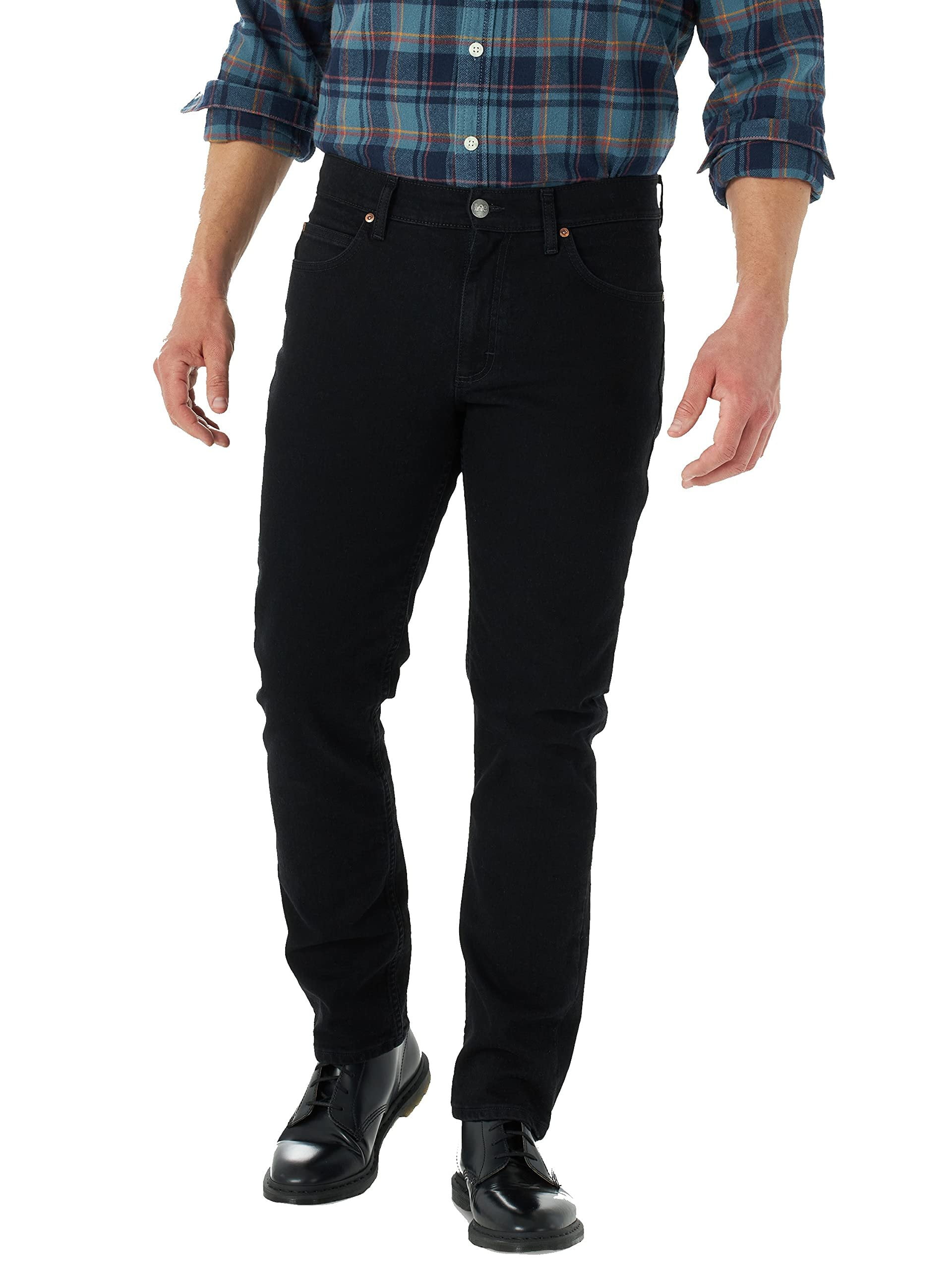 Lee Men's Legendary Regular Fit Tapered Leg Jean, Overdye Black, 32W x ...