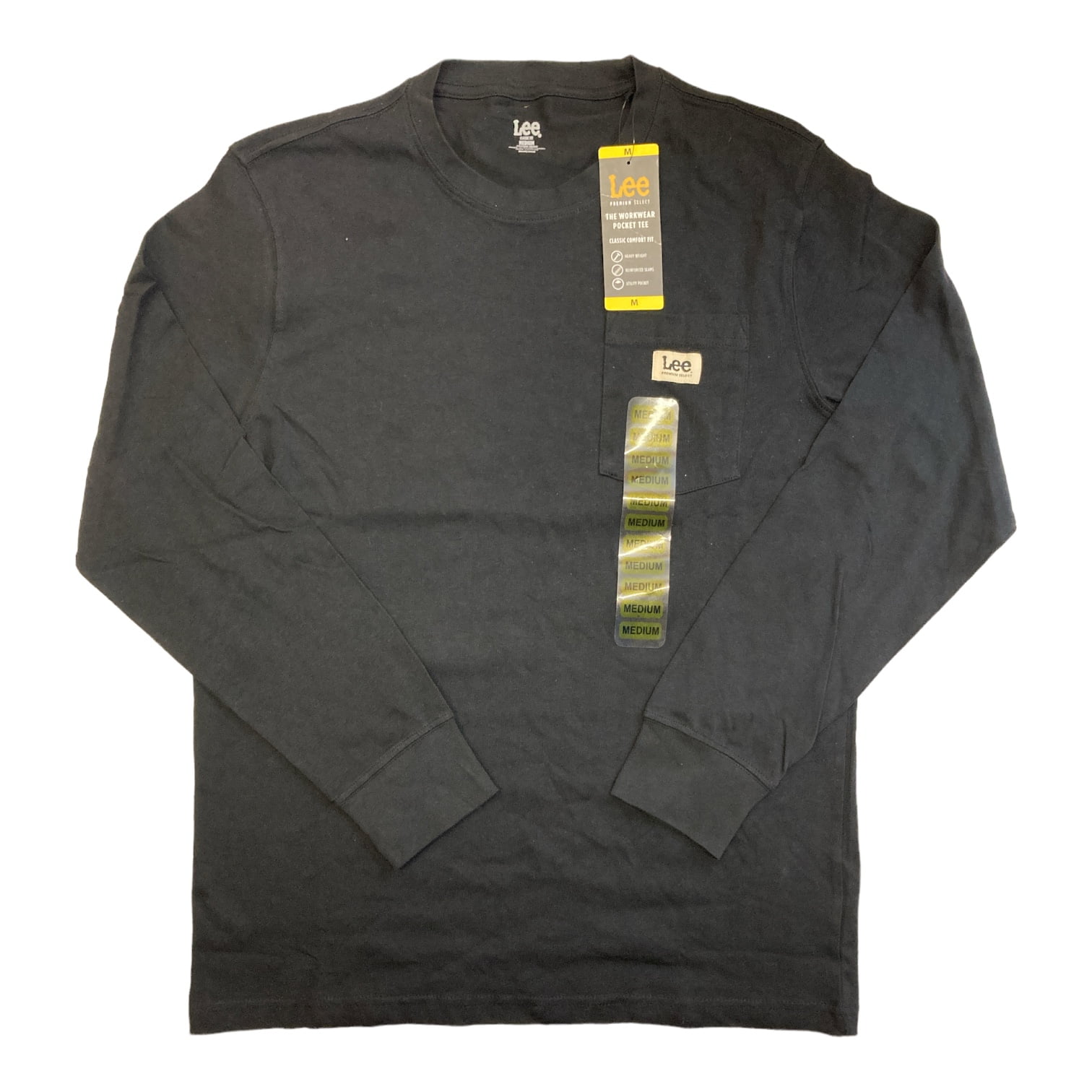 Lee Men's Workwear Pocket Tee (Black, Small) - Walmart Business Supplies