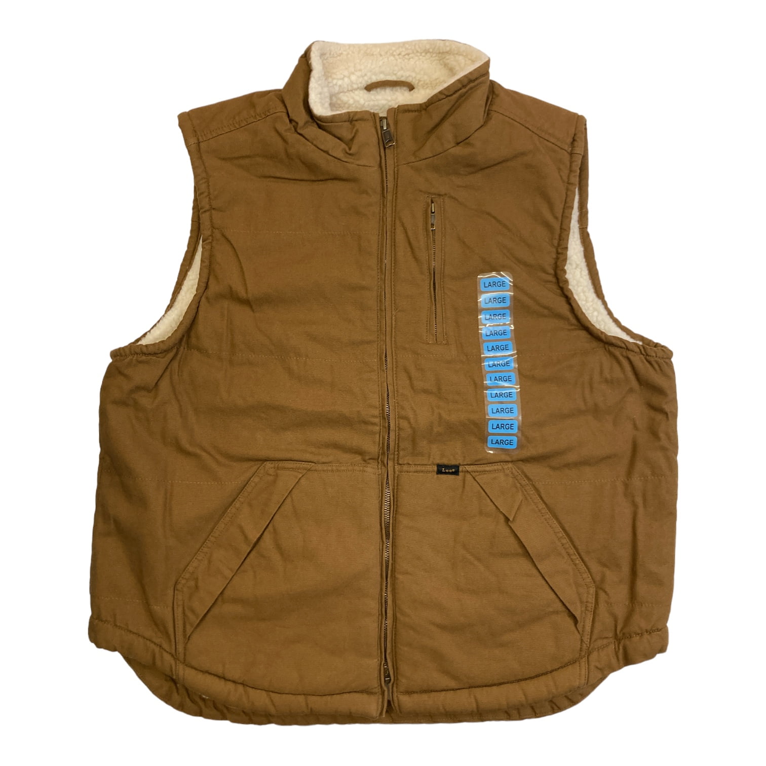 Lee Men's Sherpa Lined Duck Canvas Workwear Vest with Zipper, XXL ...