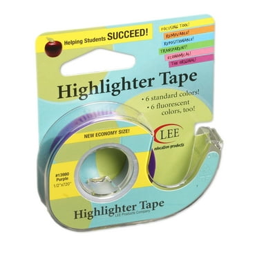 Lee 3-Line Removable Wide Highlighter Note Tape, 1/2 X 393 in, Pink ...