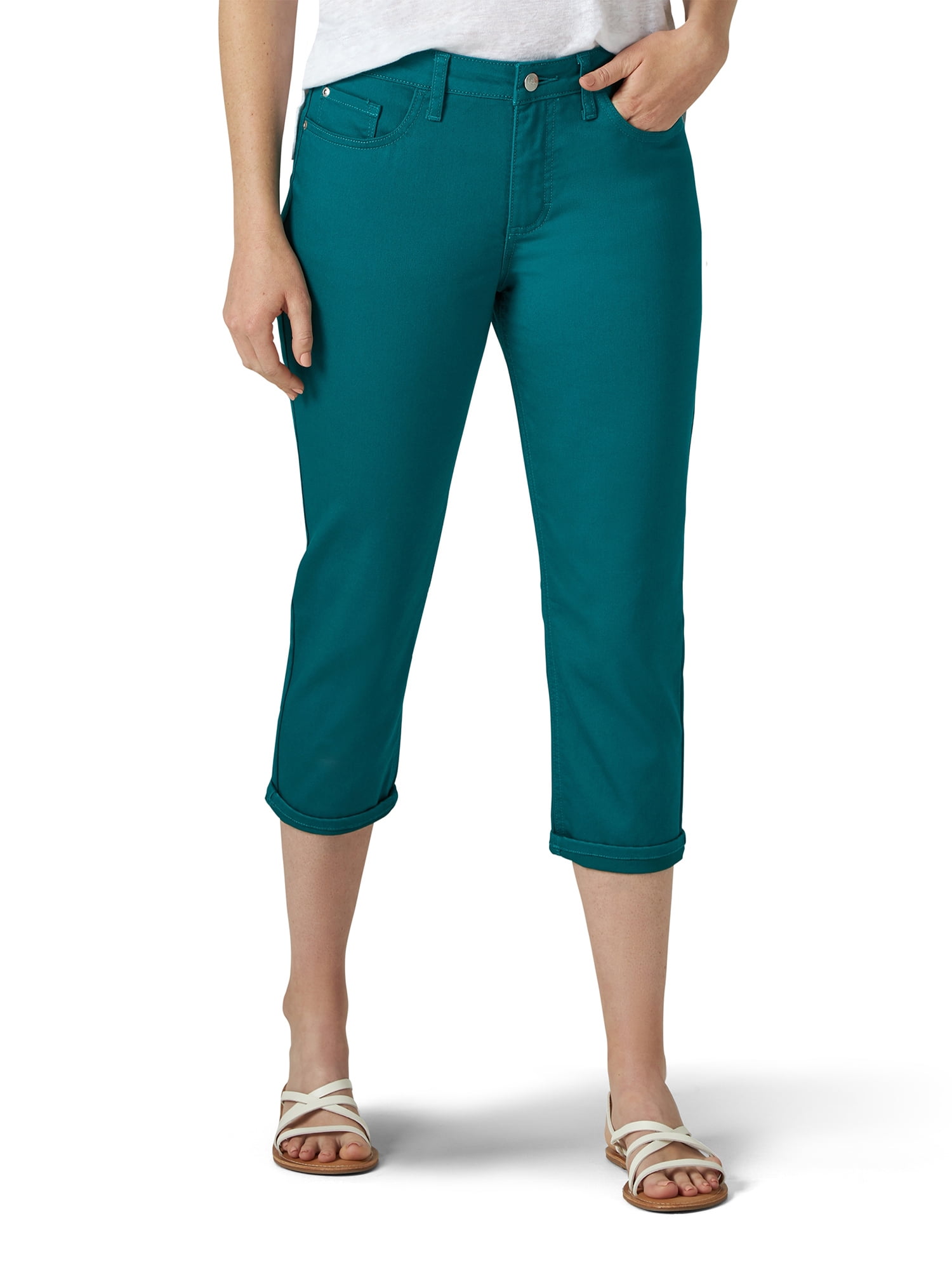 Lee Riders Women's Belted Cuffed Capri Jean - Walmart.com