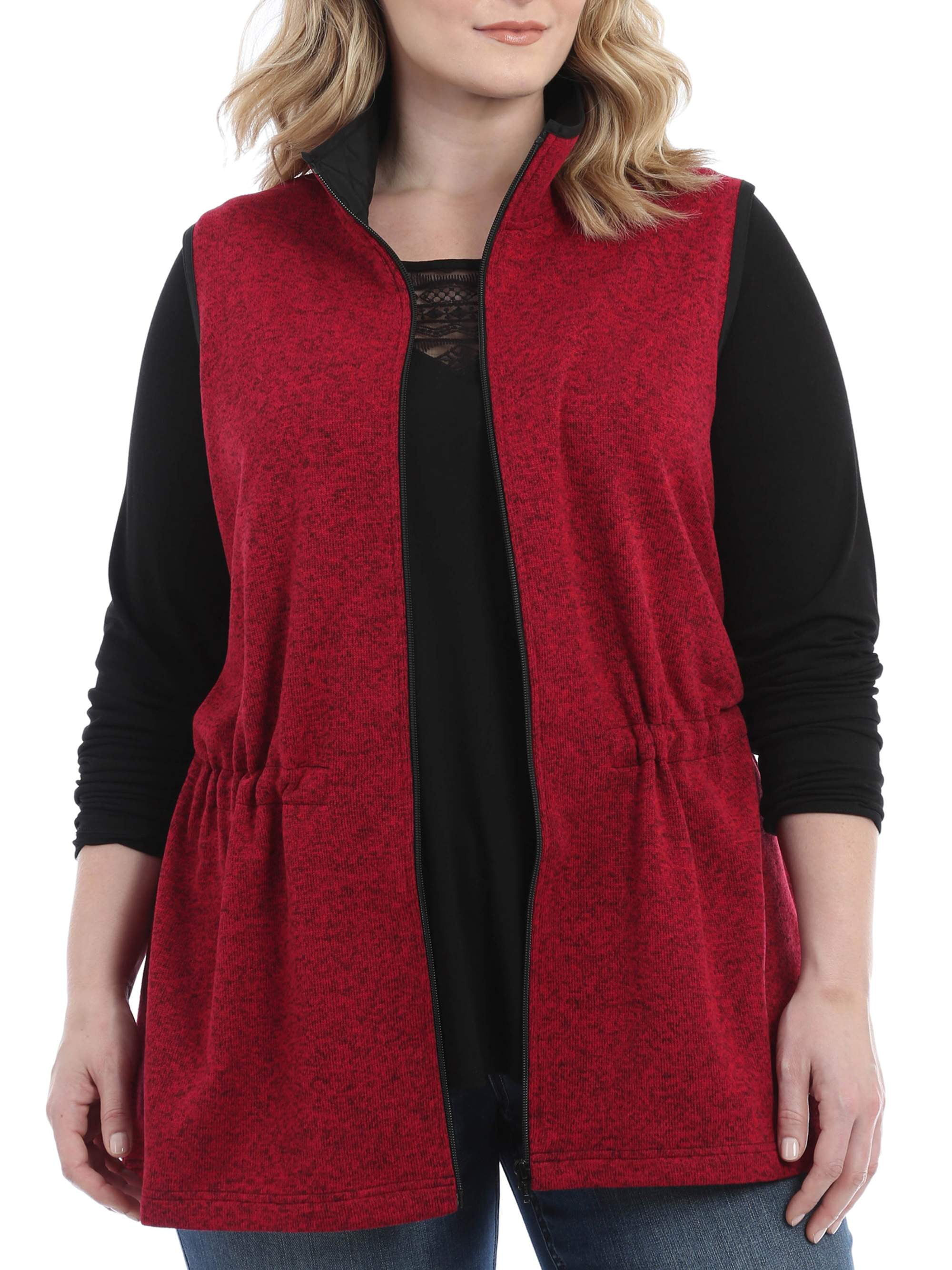 Lee Riders Women's Plus Size Sleeveless Fleece Sweater Vest - Walmart.com