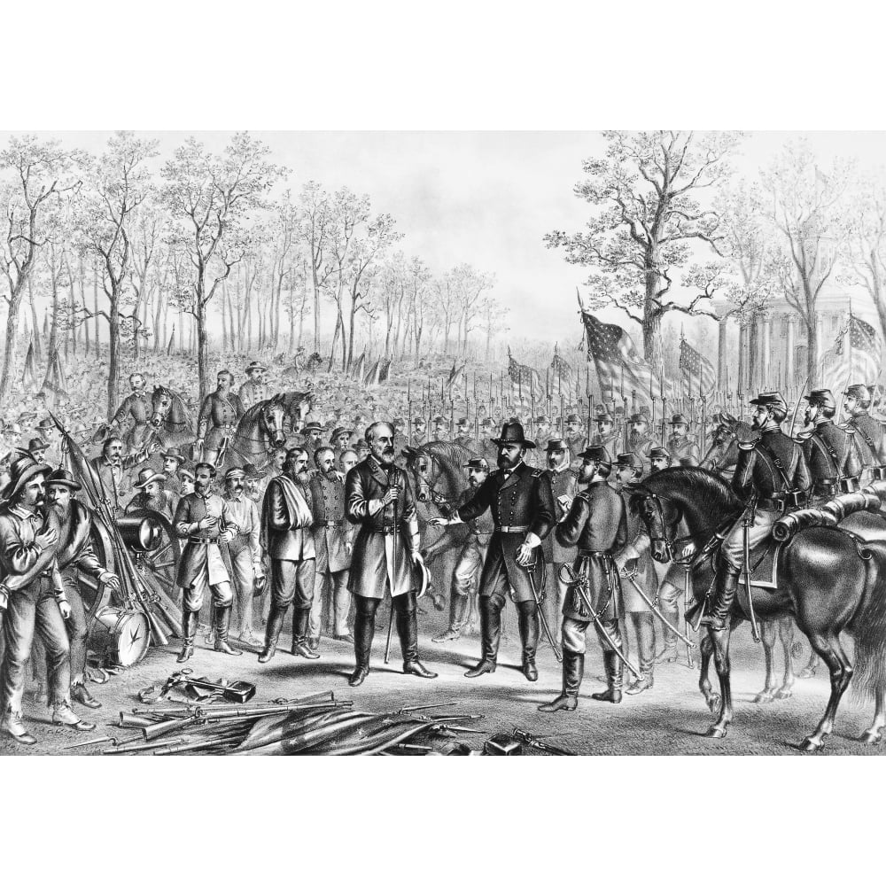 Lee'S Surrender 1865. Nthe Surrender Of General Lee To General Grant At ...