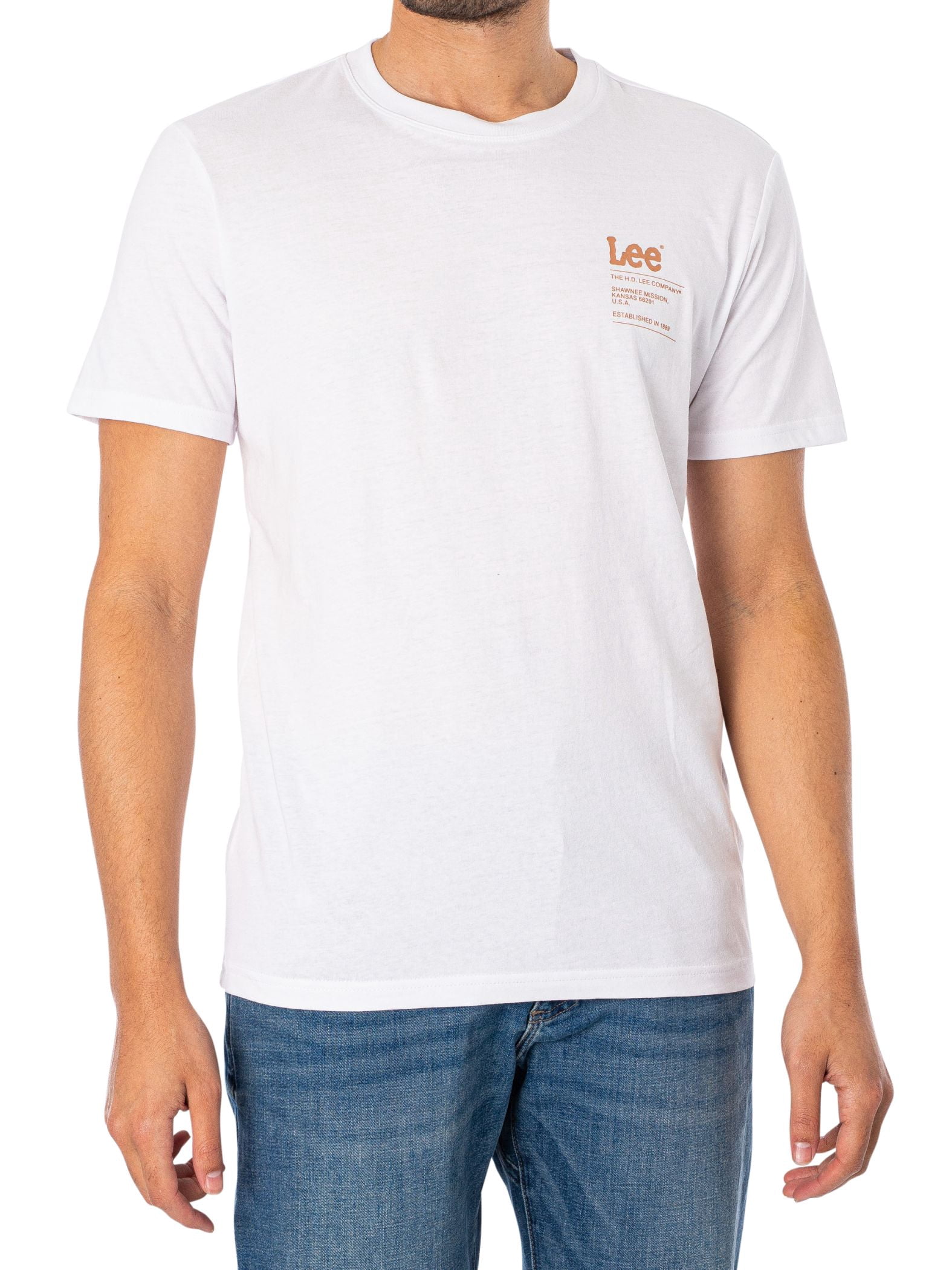 Lee Small Logo T-Shirt, White - Walmart.com