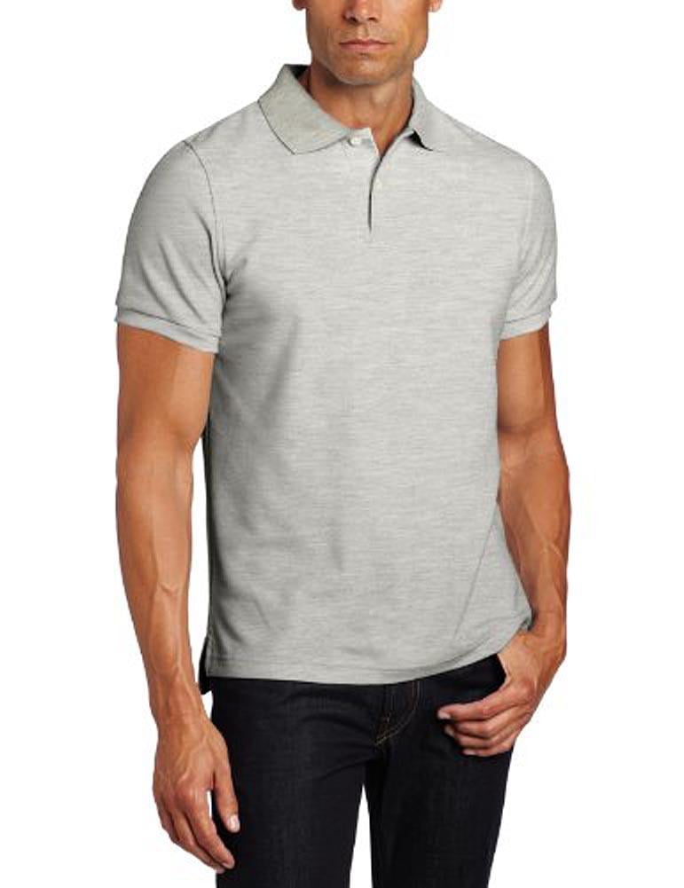 Lee Uniforms Men's Small Modern Fit Short Sleeve Polo Shirt in Heather ...