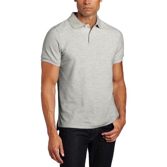 Lee Uniforms Men's Small Modern Fit Short Sleeve Polo Shirt in Heather ...