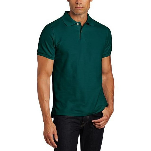 Lee Uniforms Mens Modern Fit Short Sleeve Polo Shirt Hunter Green ...