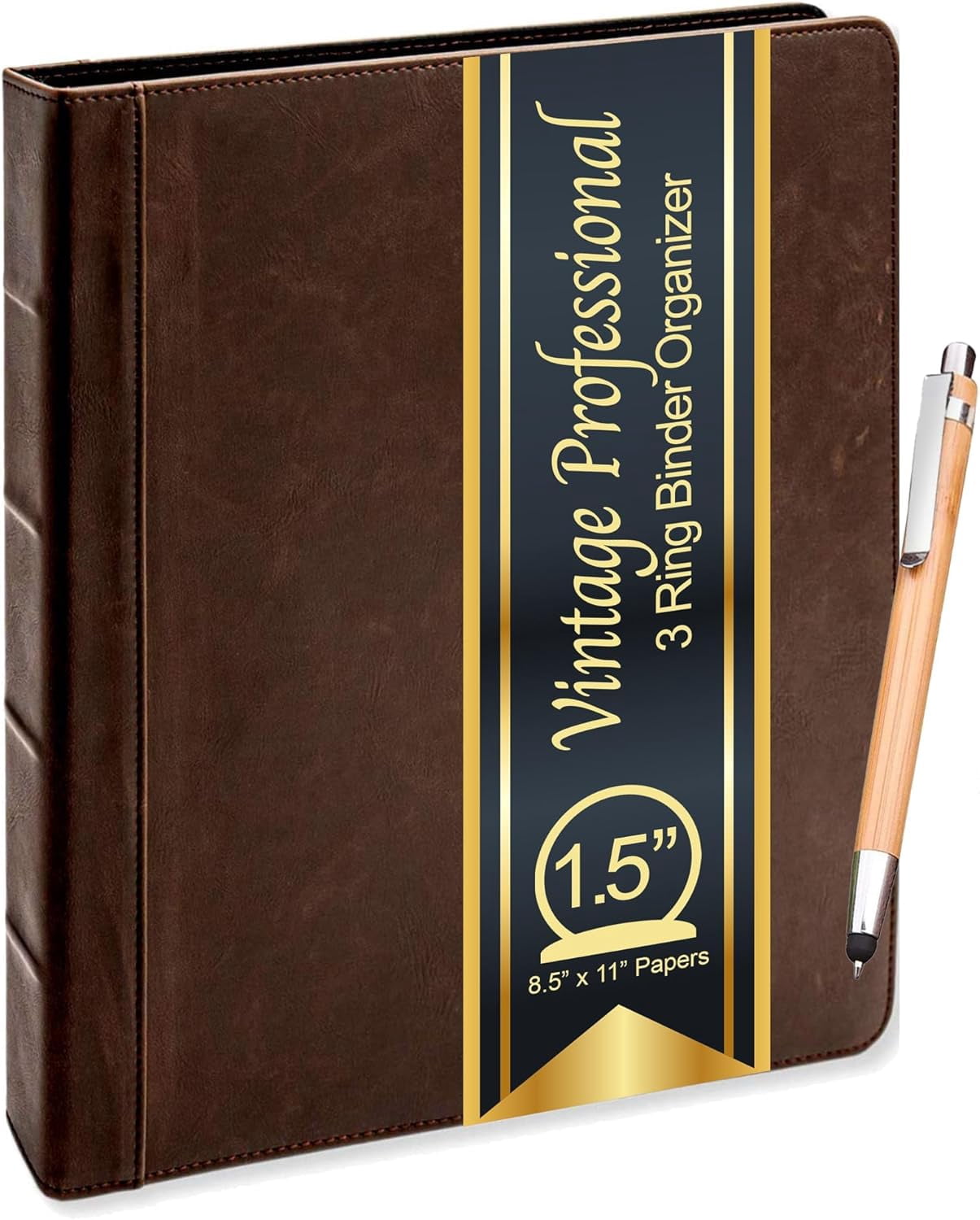 Lee Vintage Professional 3 Ring Binder Organizer, 1.5-inch Round Rings ...