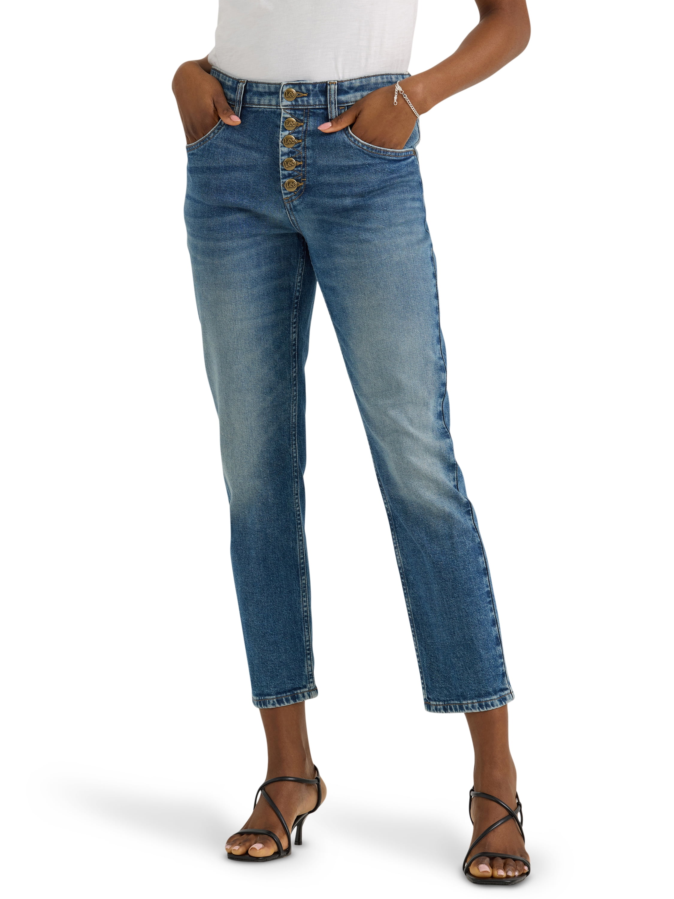 Lee® Women Heritage Slim Straight Buttonfly Jean - Walmart.com