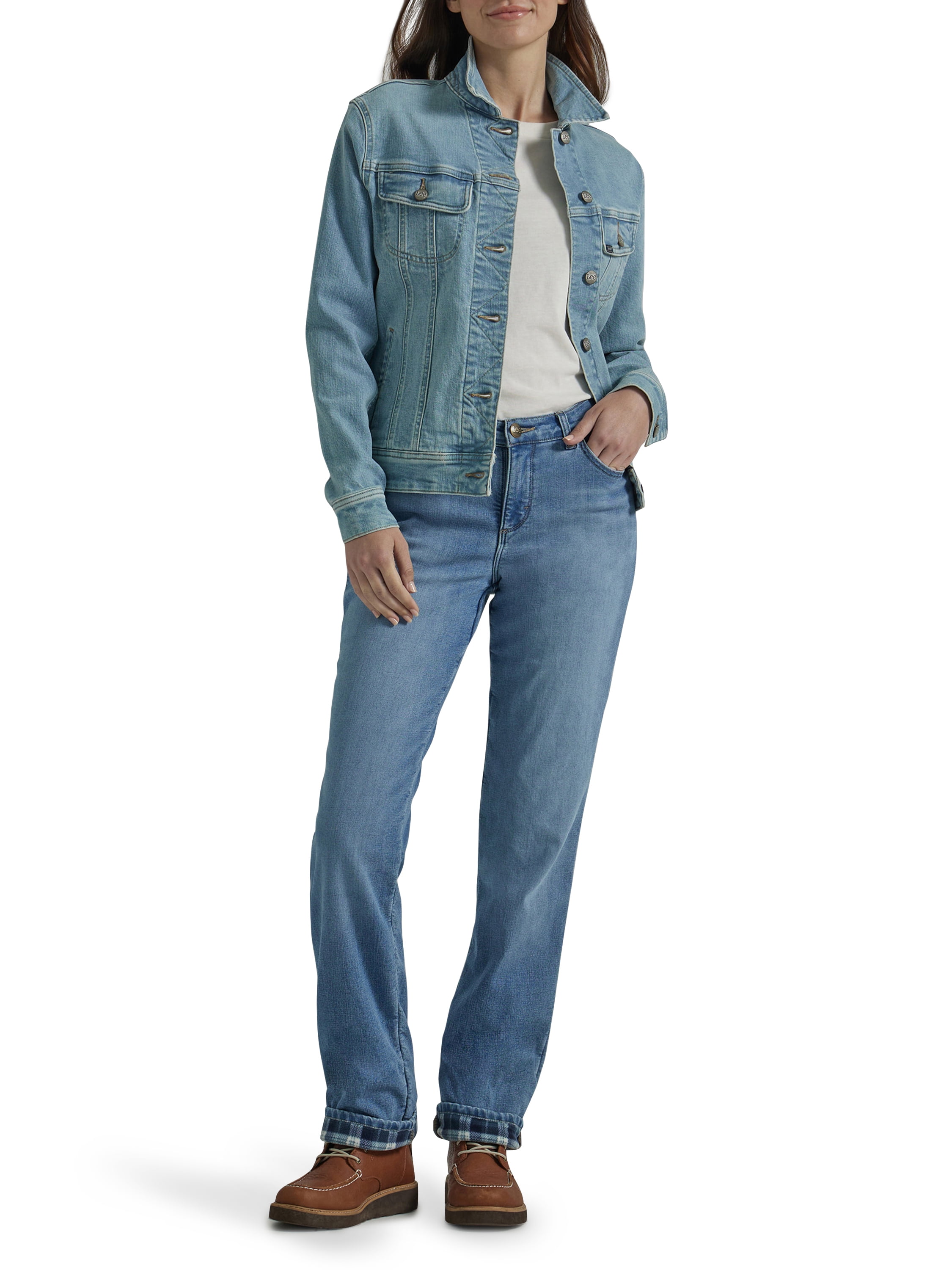 Lee® Women's Fleece Lined Straight Leg Jean, Available in Regular ...