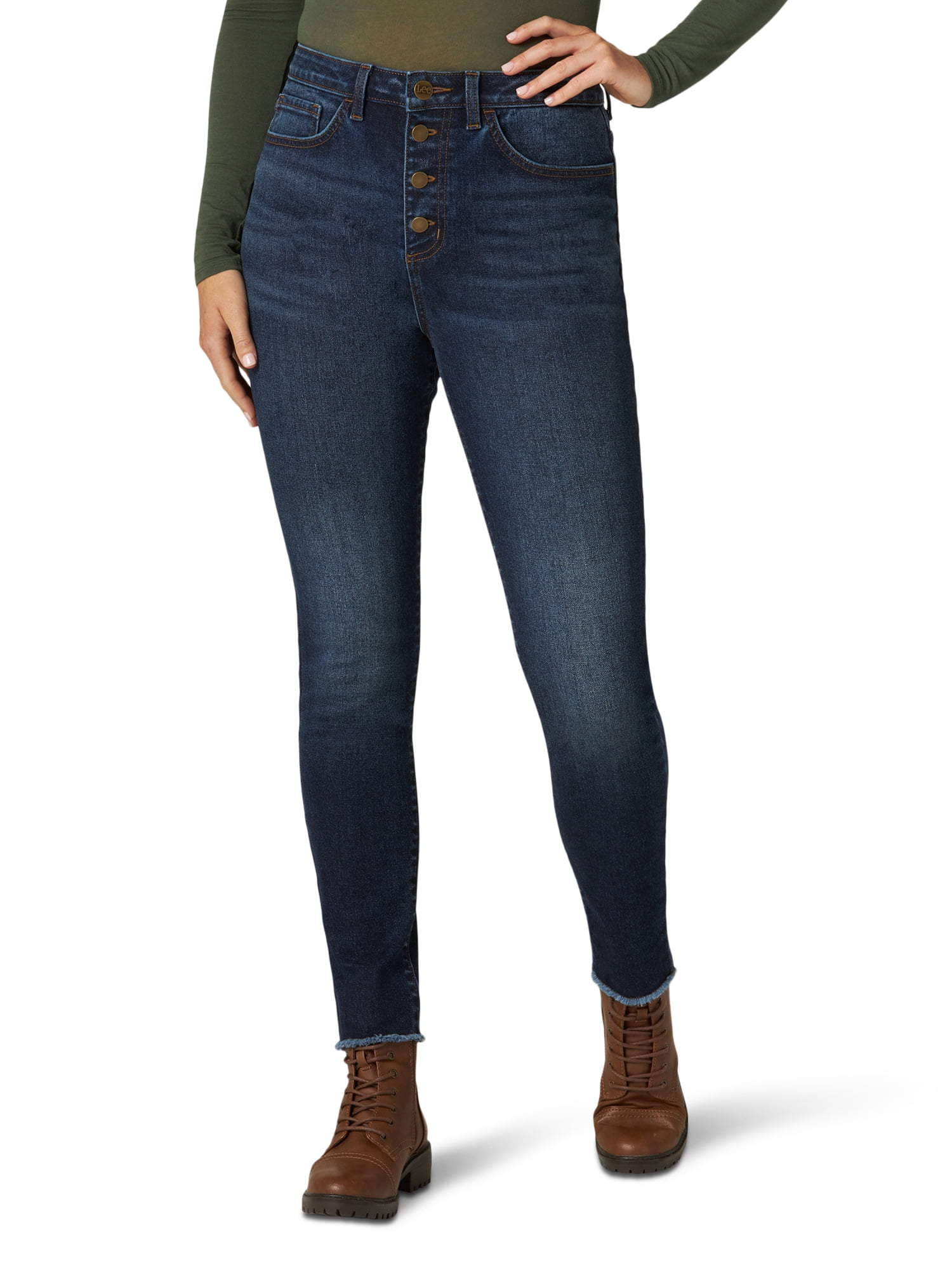 Lee Women's Heritage High Rise Button Fly Skinny Ankle Jean - Walmart.com