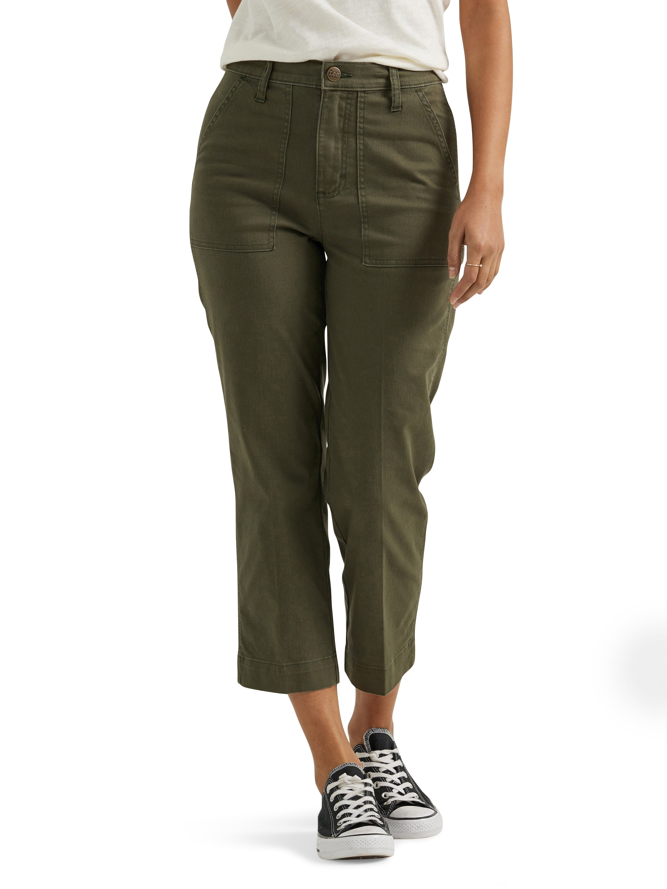 Lee Women's High Rise Utility Crop Pants - Cotton Blend, Fashion ...