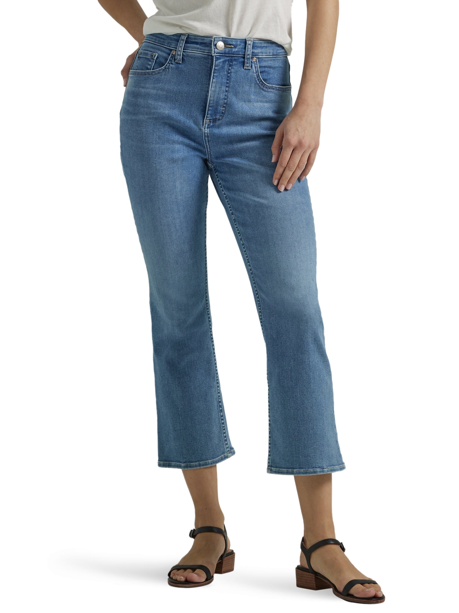 Lee Women's High Rise Boot Crop Jean with High Stretch Fabric - Walmart.com