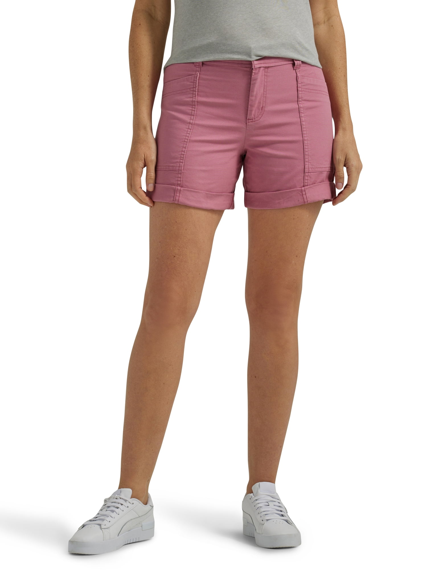 Lee Women's High Rise Rolled Shorts, Cotton Stretch, Casual Fit ...