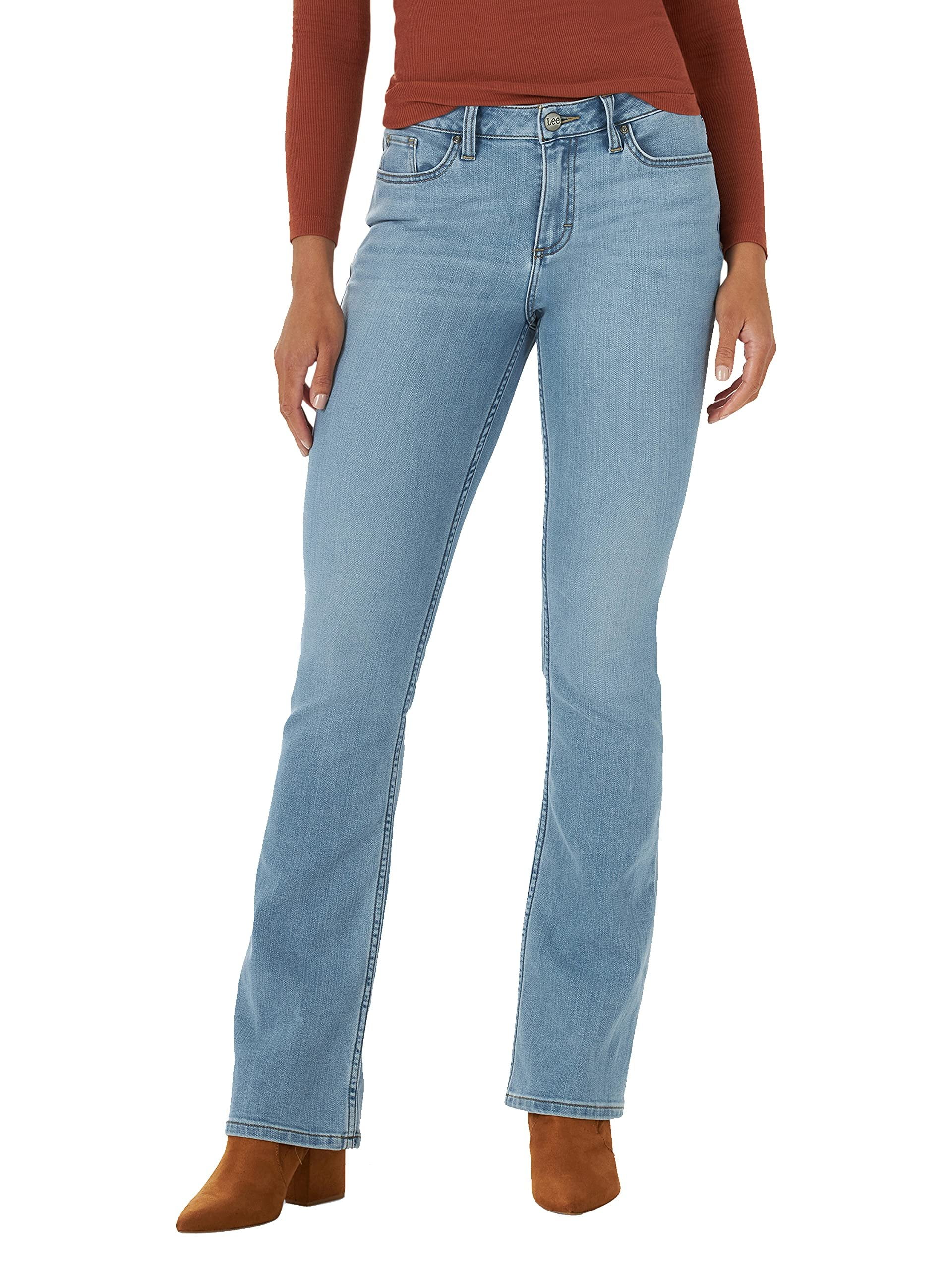Lee Women's Legendary Mid Rise Bootcut Jean Snowstone 16 Short ...