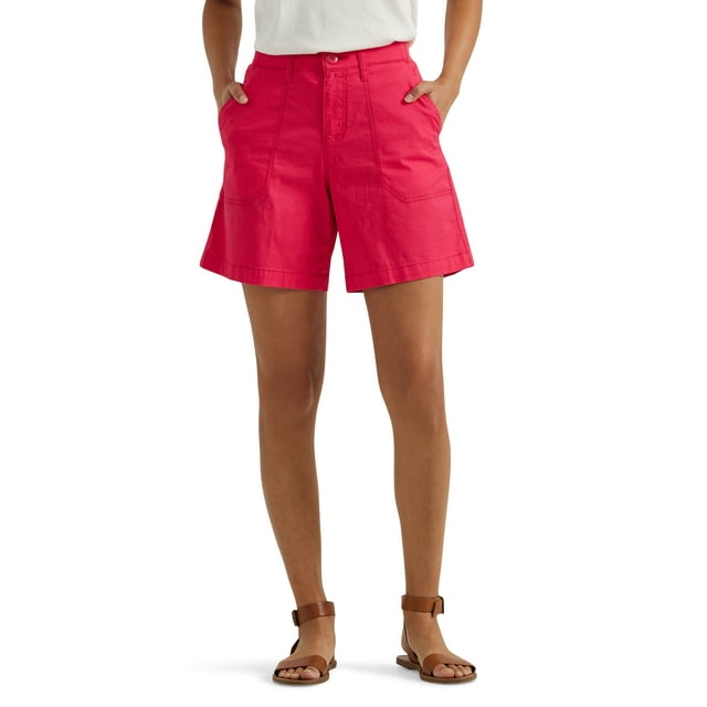 Lee Women's Mid Rise 7 Inch Utility Short Cotton Stretch Durable Front ...