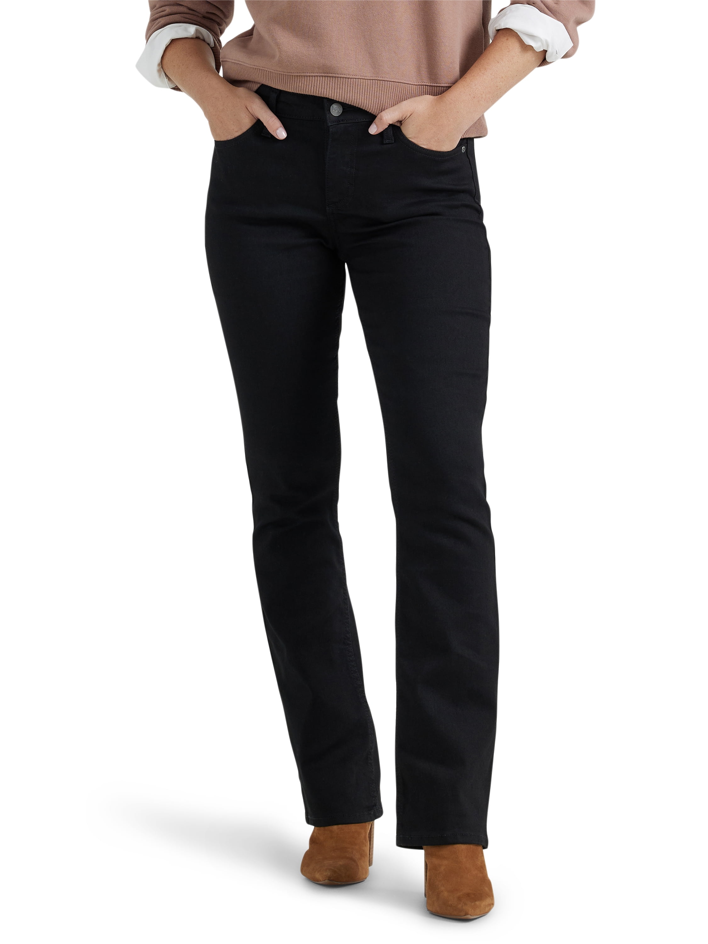 Lee Women's Midrise Bootcut Jeans Regular Short Long Inseams Sizes 2-22 ...