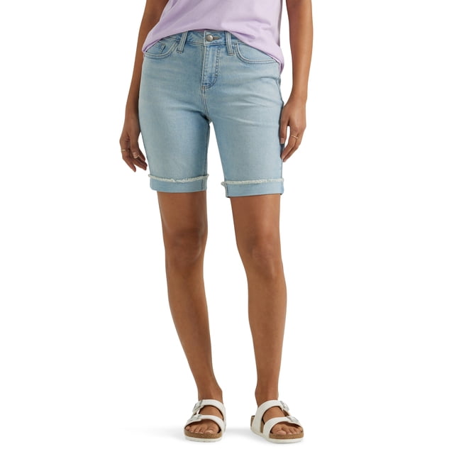 Lee Women's Mid Rise Cuffed Bermuda Shorts - Walmart.com