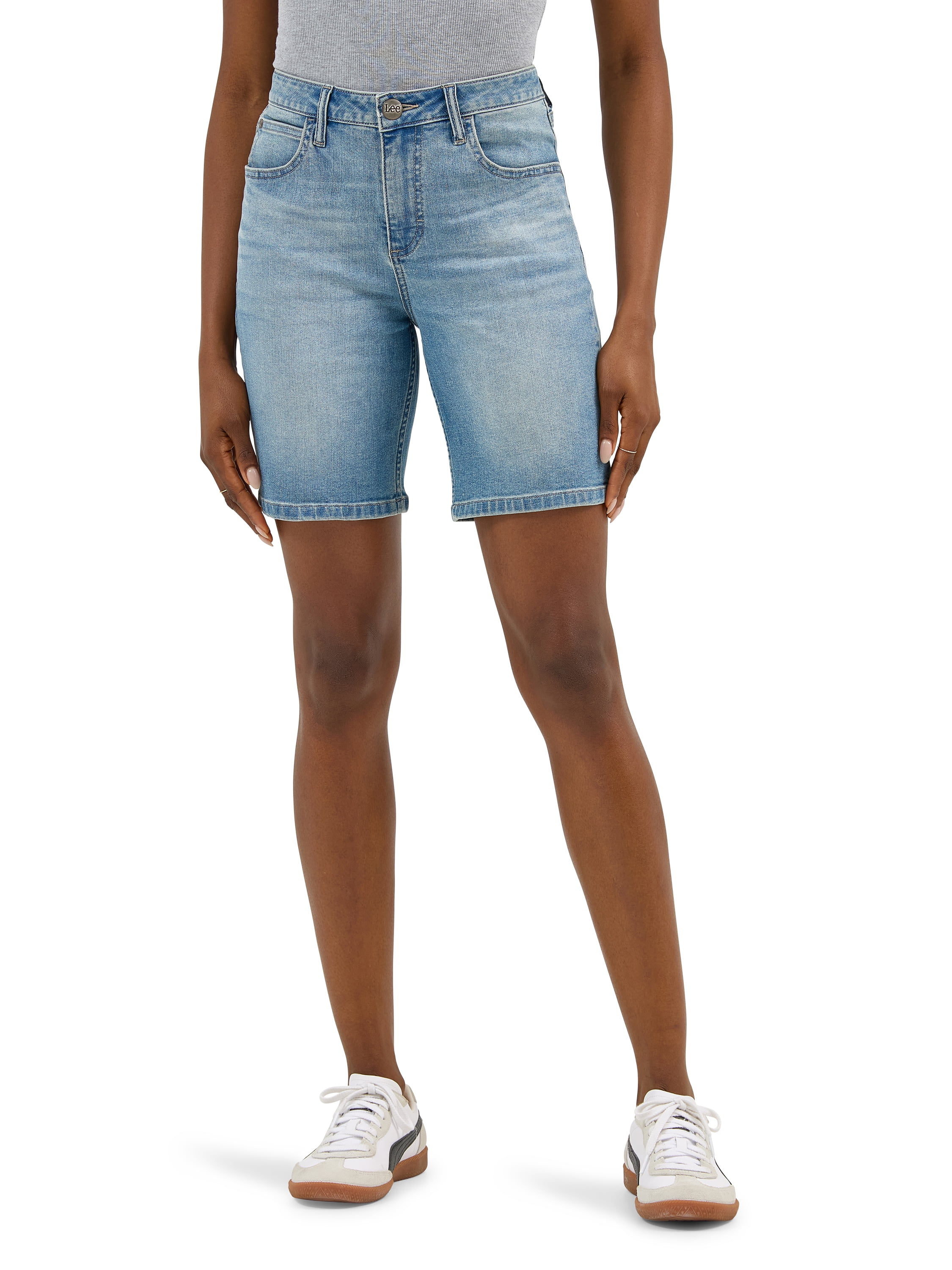 Lee Women's Mid Rise Cuffed Bermuda Shorts 8.5 Rolled Inseam - Walmart.com